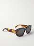 CELINE EYEWEAR Triomphe rectangular-frame tortoiseshell acetate sunglasses | NET-A-PORTER