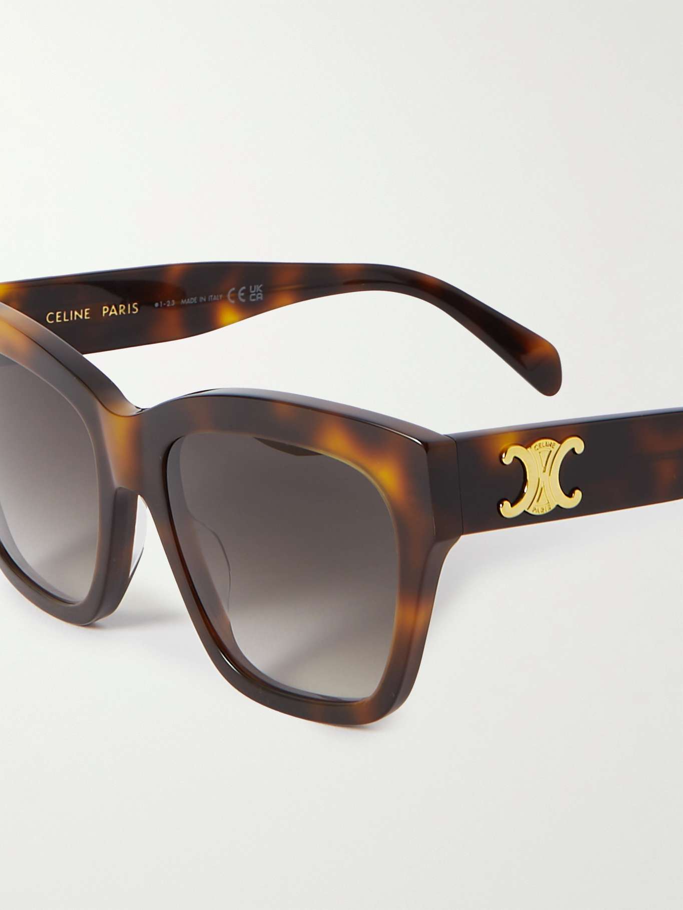 CELINE EYEWEAR Triomphe square-frame tortoiseshell acetate sunglasses ...