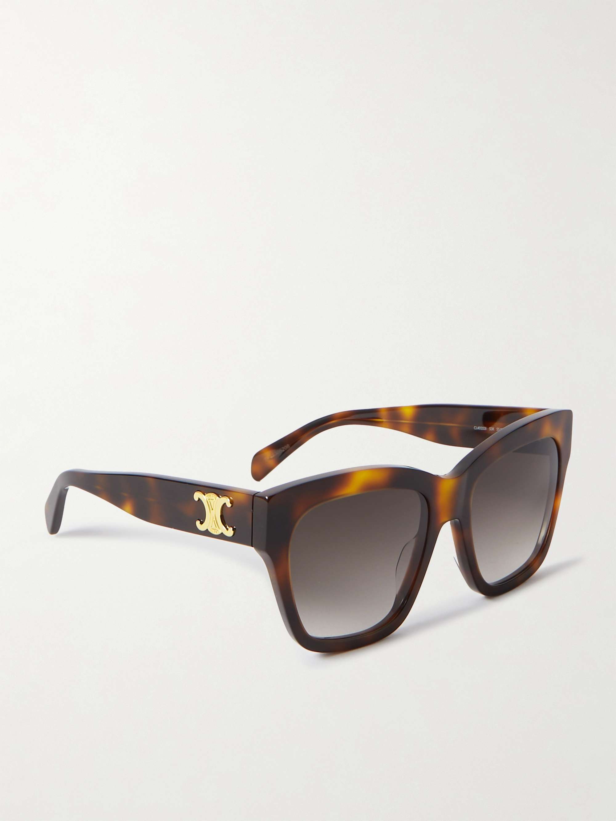 CELINE EYEWEAR Triomphe square-frame tortoiseshell acetate sunglasses ...
