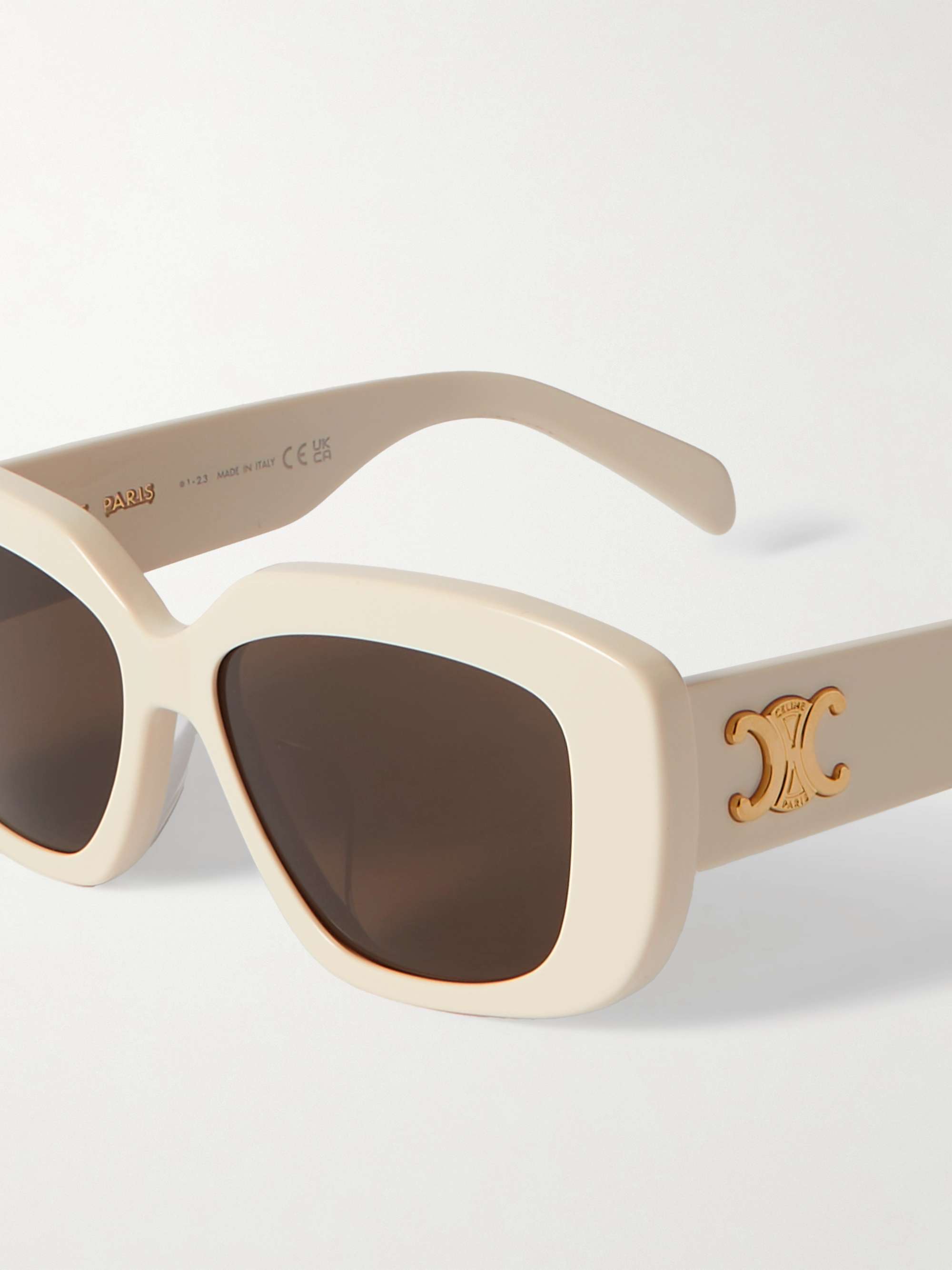 Celine Eyewear Triomphe Rectangular Frame Acetate Sunglasses Net A Porter