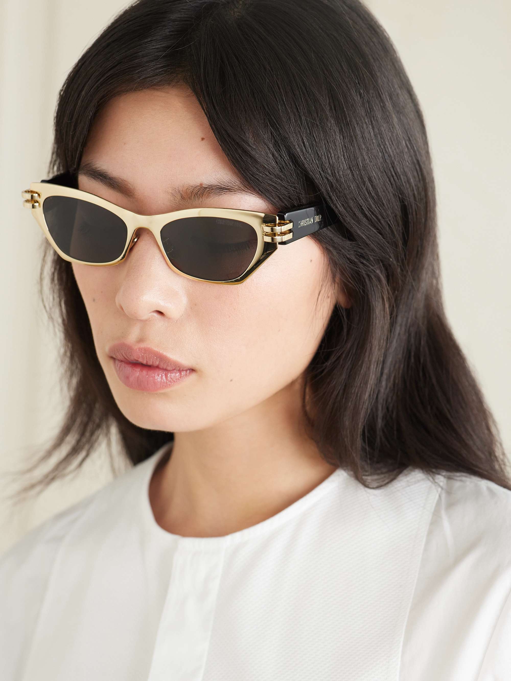 DIOR EYEWEAR CDior B3U cat-eye acetate and gold-tone sunglasses | NET-A ...