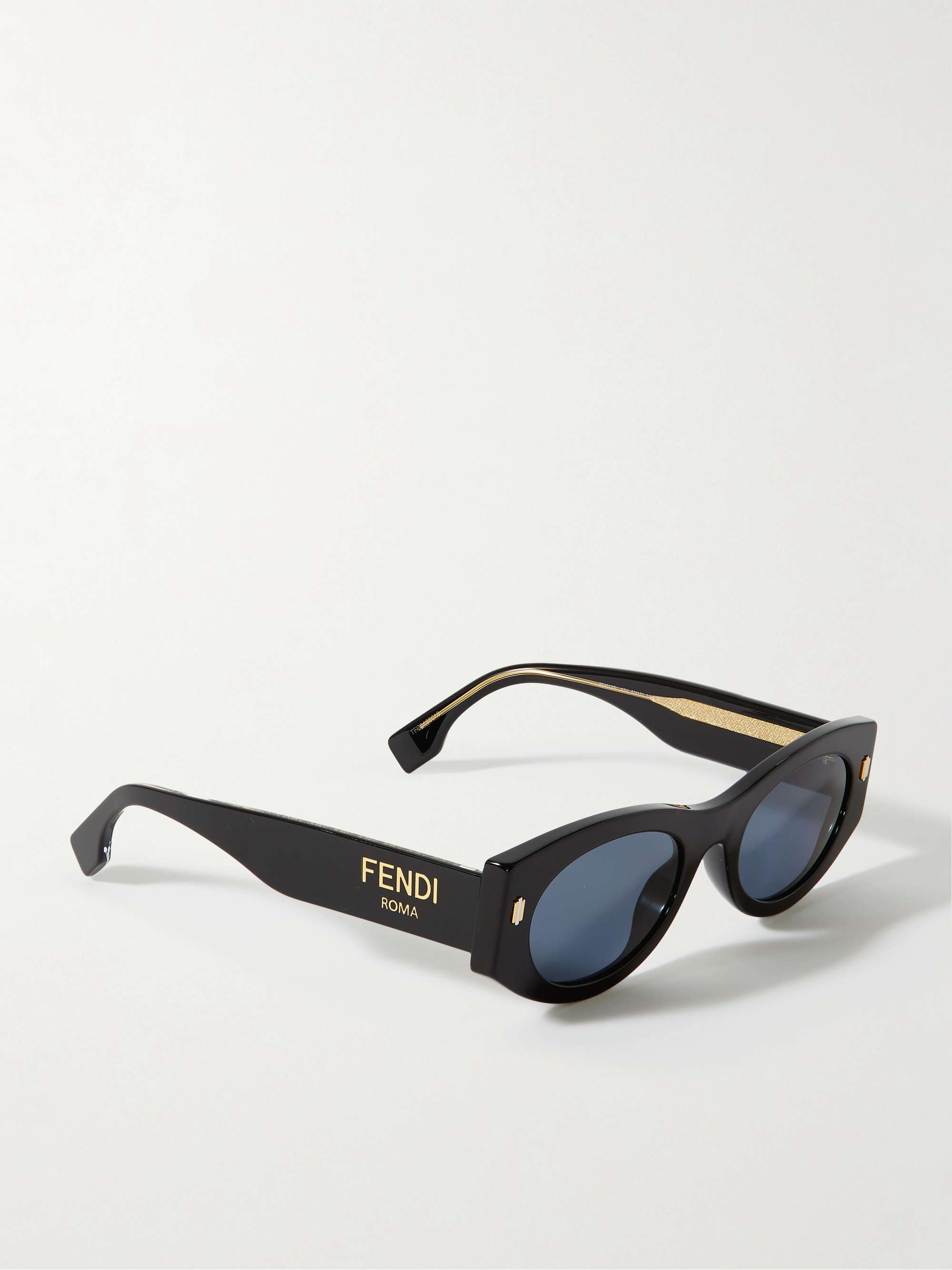 FENDI EYEWEAR Roma oval-frame acetate sunglasses | NET-A-PORTER