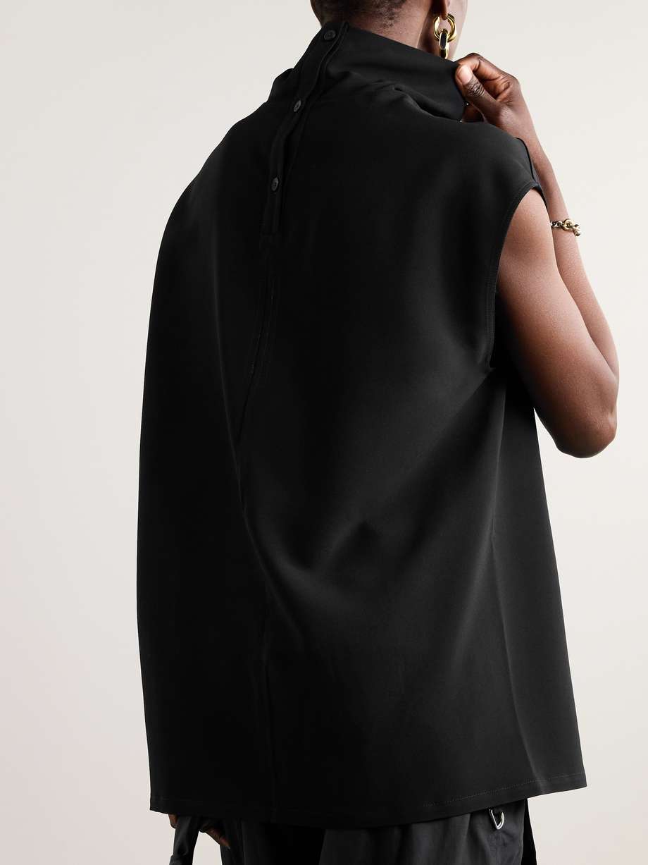 RICK OWENS Edfu crepe turtleneck top | NET-A-PORTER