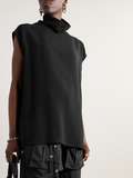 RICK OWENS Edfu crepe turtleneck top | NET-A-PORTER