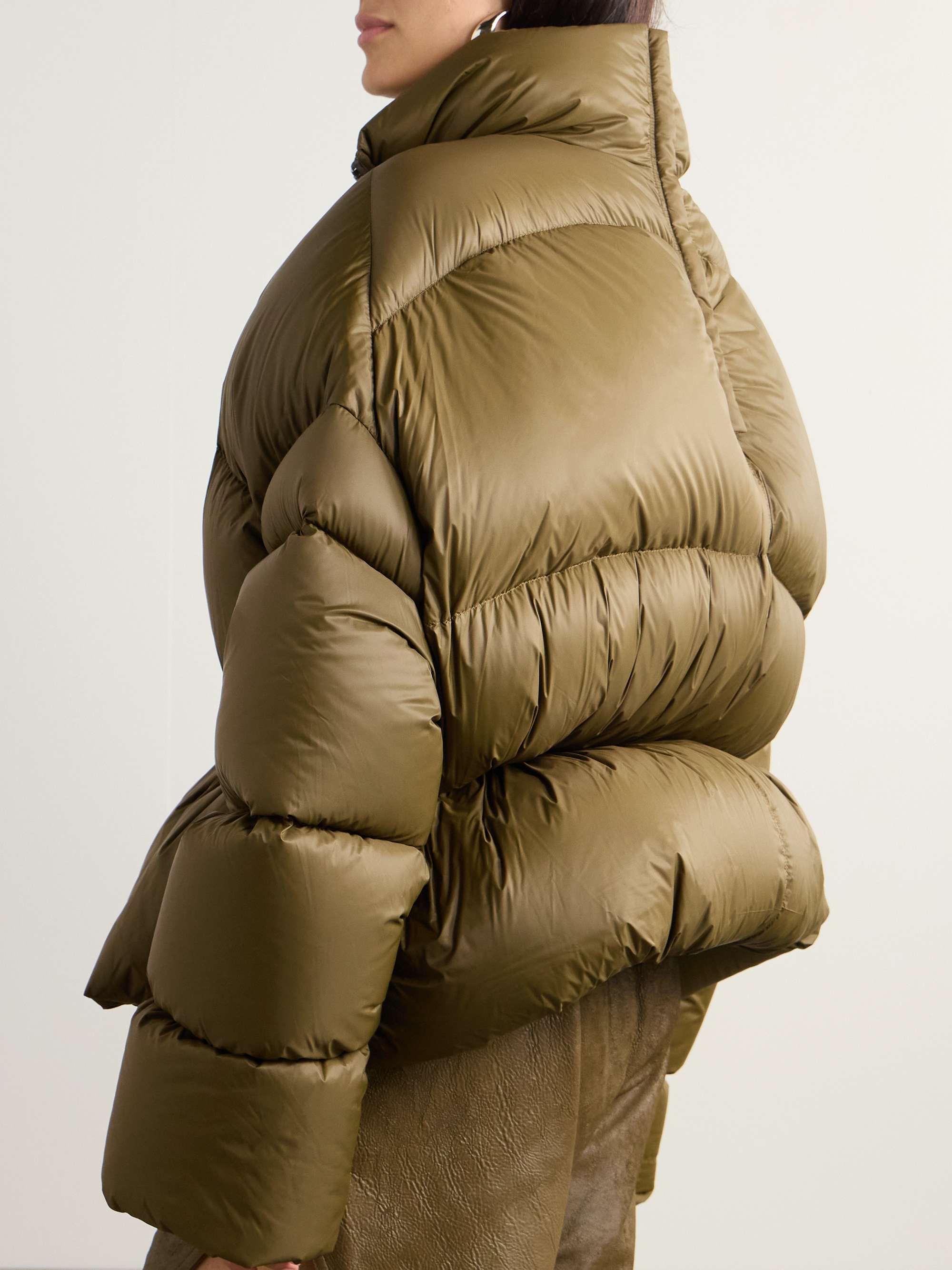 RICK OWENS Sail Duvet belted quilted shell down jacket | NET-A-PORTER
