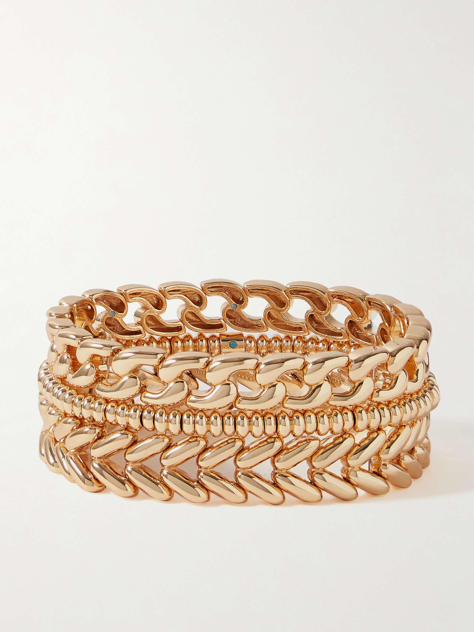Gold The Golden Age set of three gold-tone bracelets | ROXANNE ASSOULIN ...