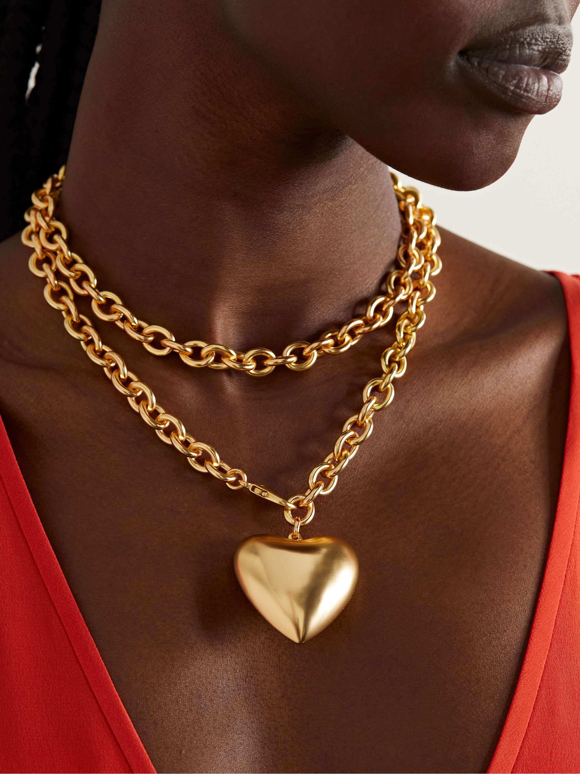 ROXANNE ASSOULIN Heart Soul gold tone necklace NET A PORTER