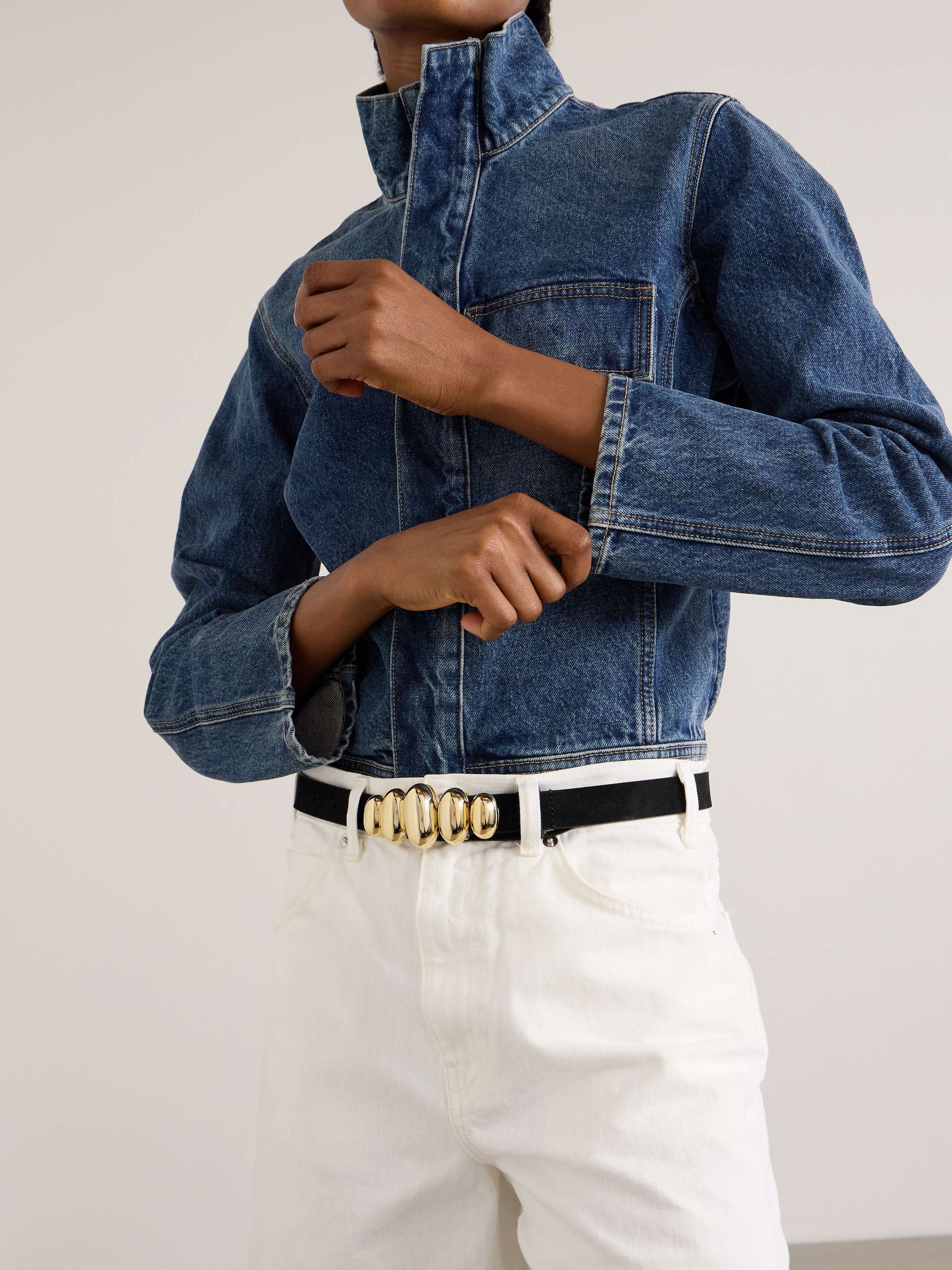 ISABEL MARANT Fuzz embellished nubuck belt | NET-A-PORTER