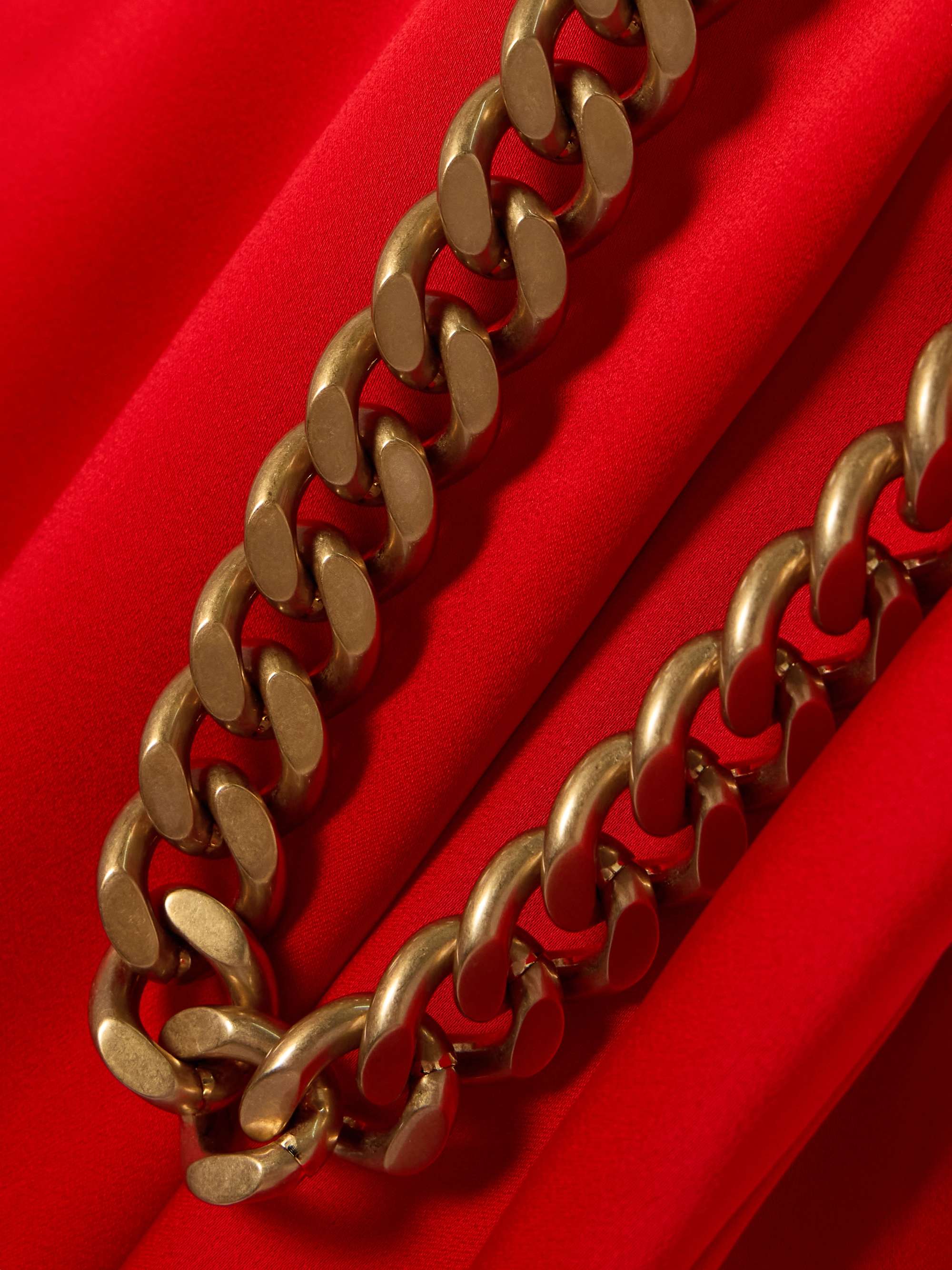 STELLA MCCARTNEY Chain-embellished satin gown | NET-A-PORTER