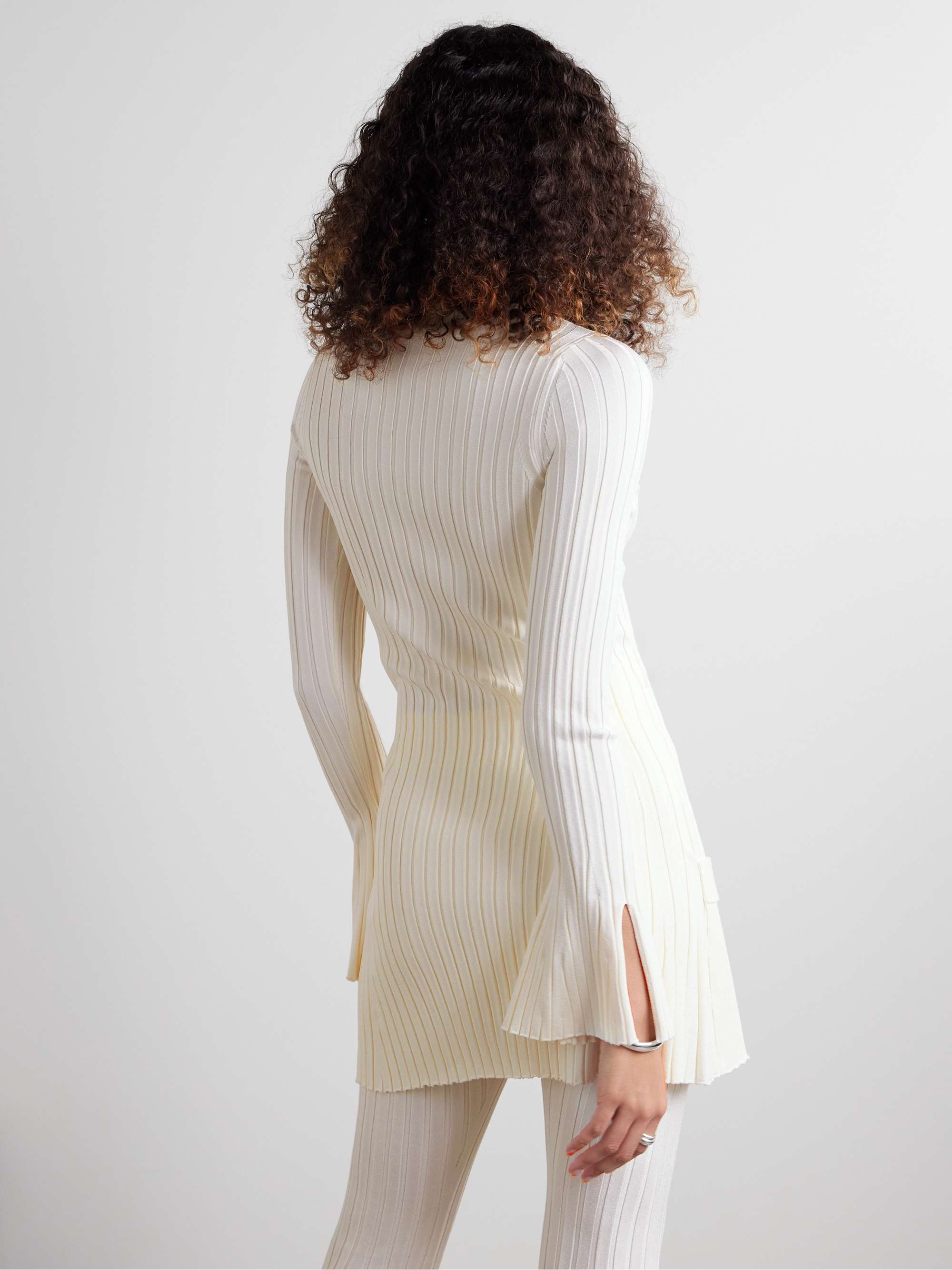 STELLA MCCARTNEY Button-detailed ribbed-knit mini dress | NET-A-PORTER