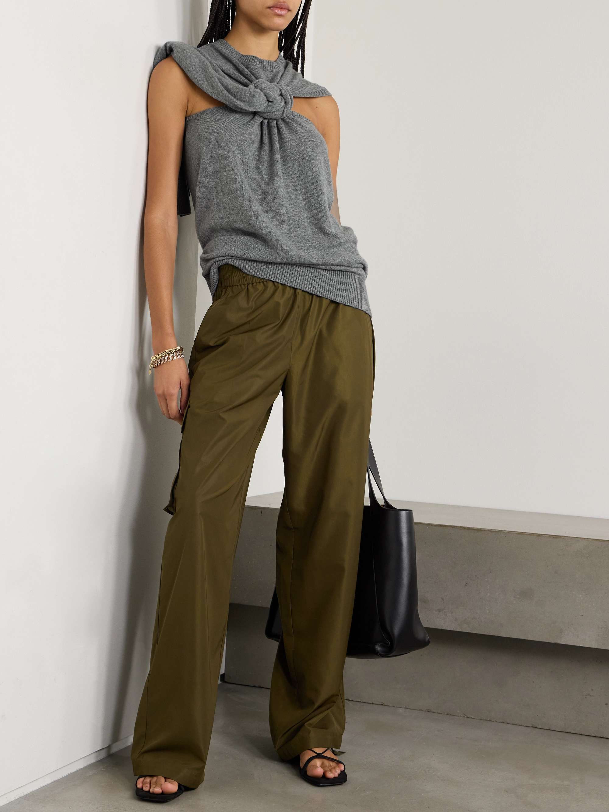 STELLA MCCARTNEY Knotted draped cashmere and wool-blend sweater | NET-A ...