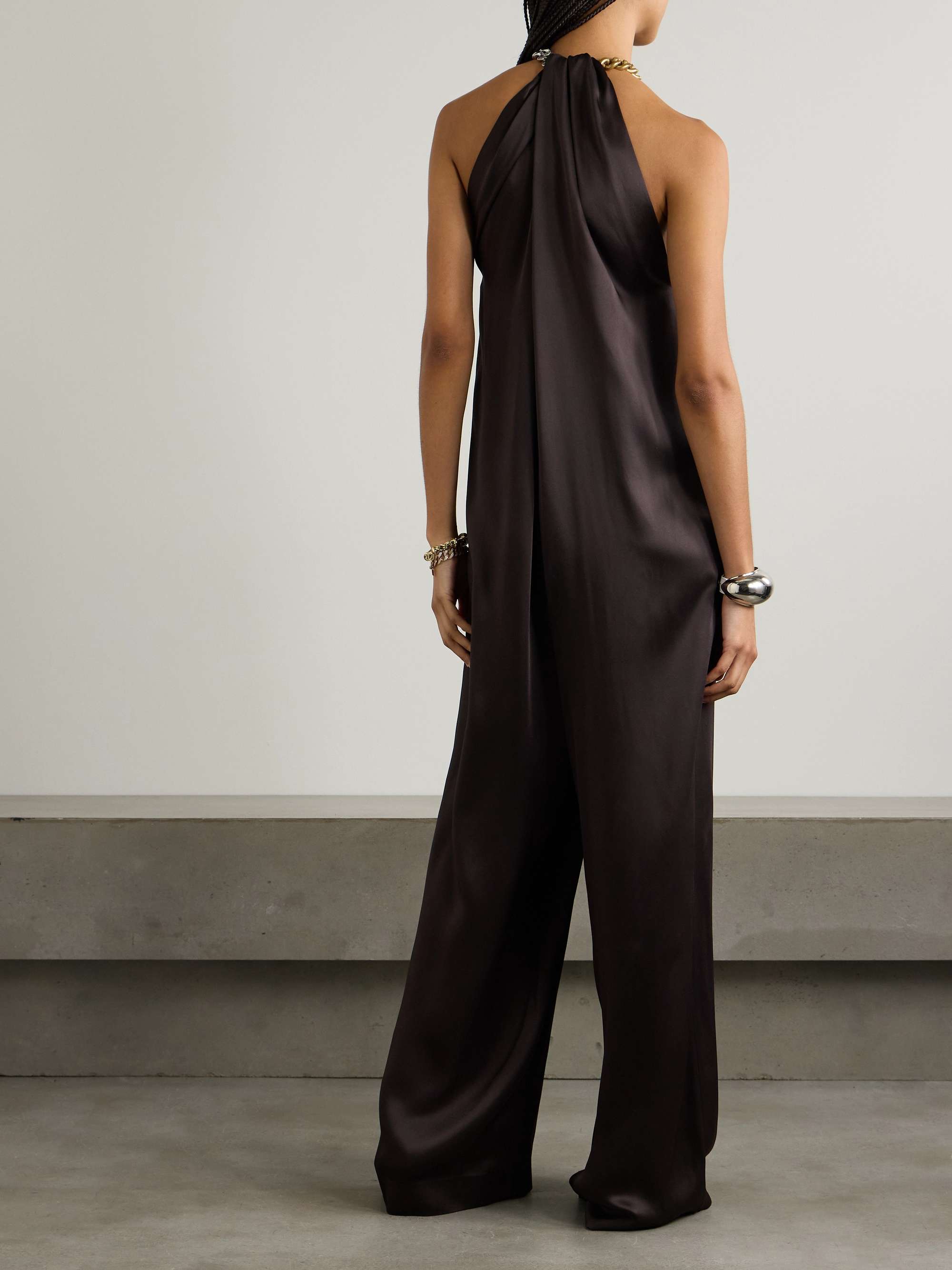STELLA MCCARTNEY Chain-embellished satin jumpsuit | NET-A-PORTER