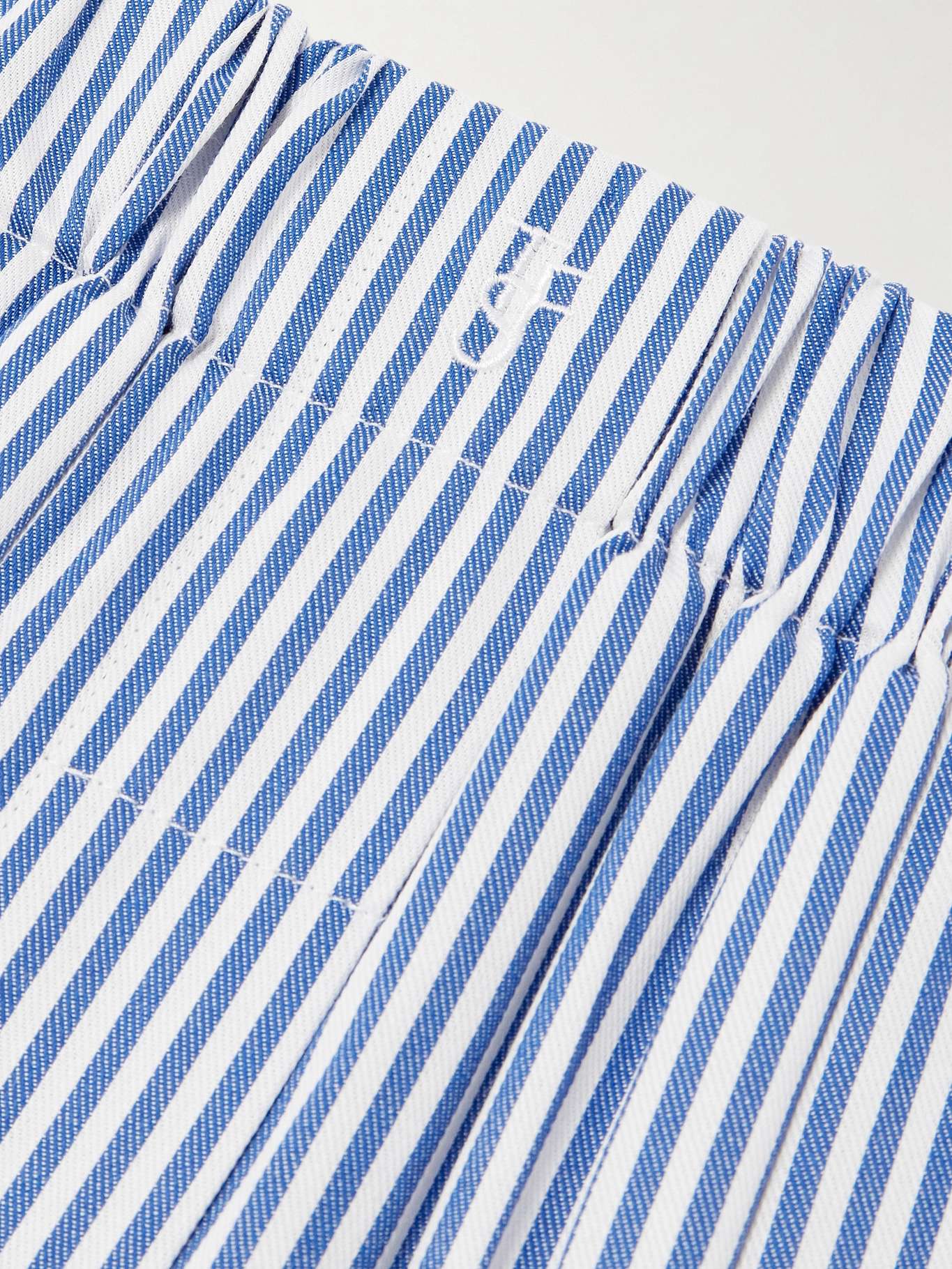 THE FRANKIE SHOP Lui striped twill shorts | NET-A-PORTER