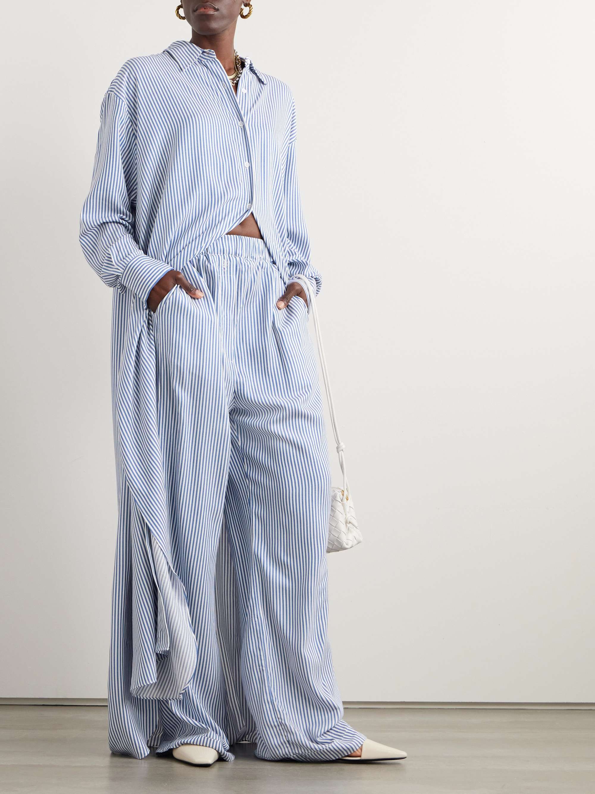 THE FRANKIE SHOP Mirca striped twill wide-leg pants | NET-A THE FRANKIE SHOP Mirca striped twill wide-leg pants | NET-A