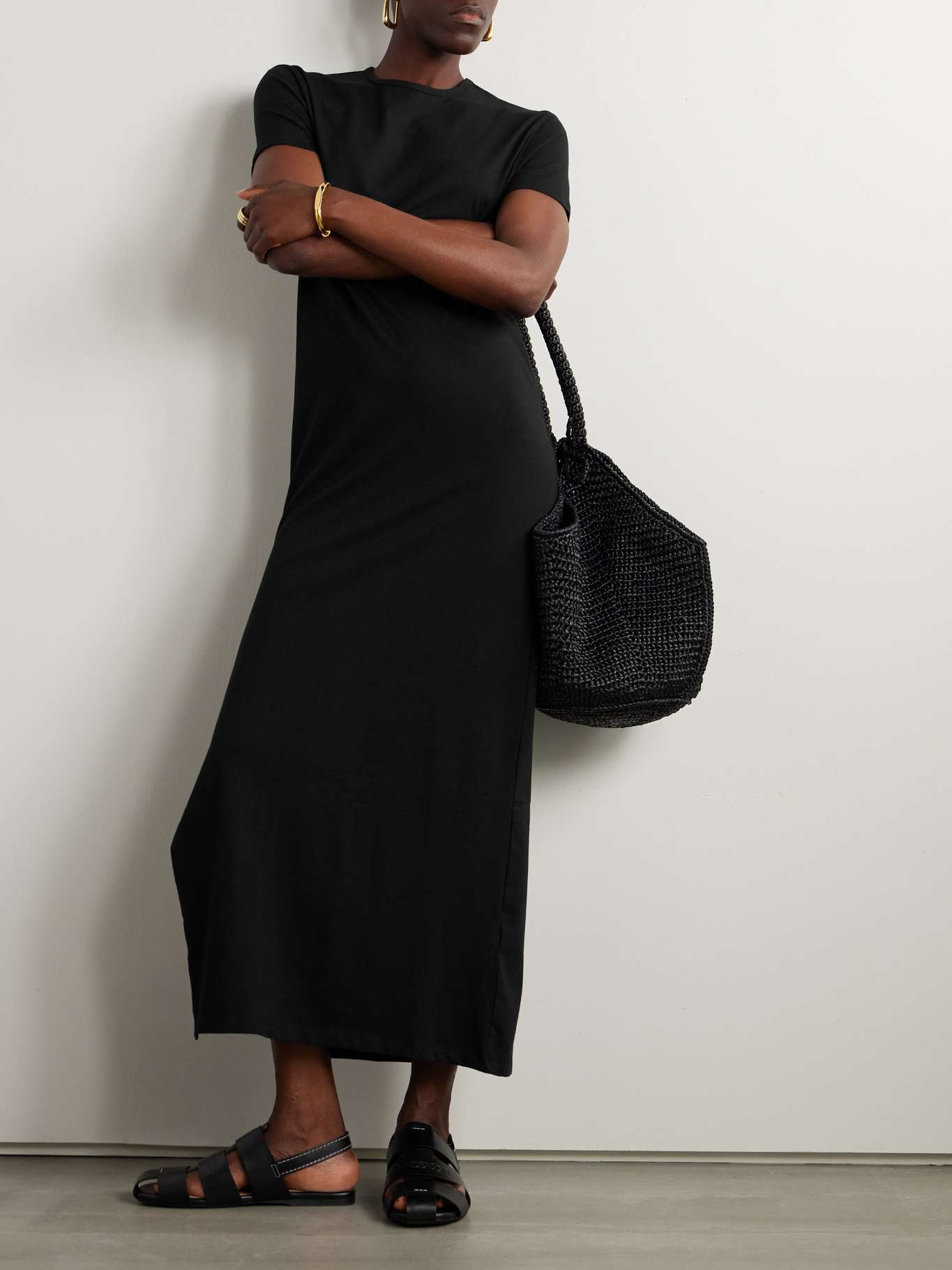 THE FRANKIE SHOP Maya cotton-jersey midi dress | NET-A-PORTER