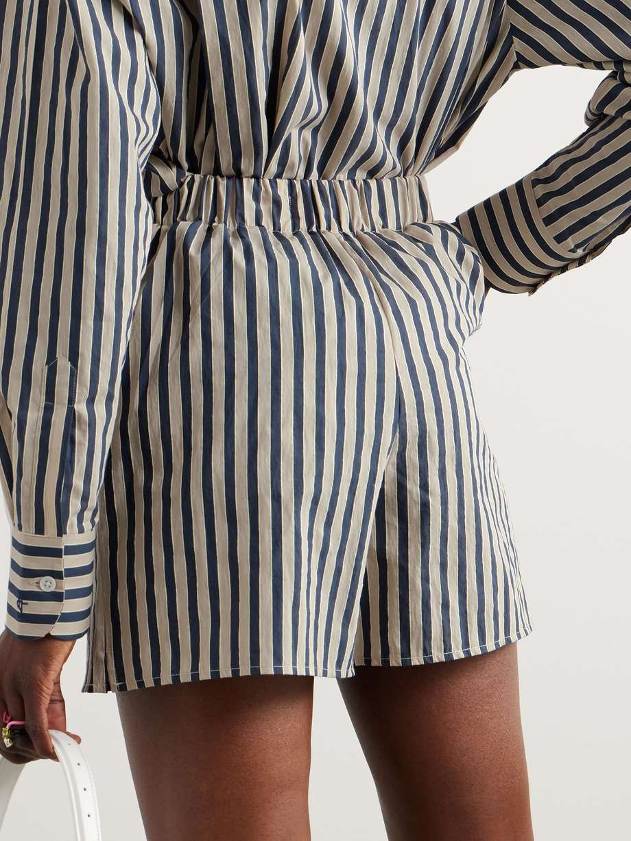 THE FRANKIE SHOP Lui striped cotton-blend poplin shorts | NET-A-PORTER