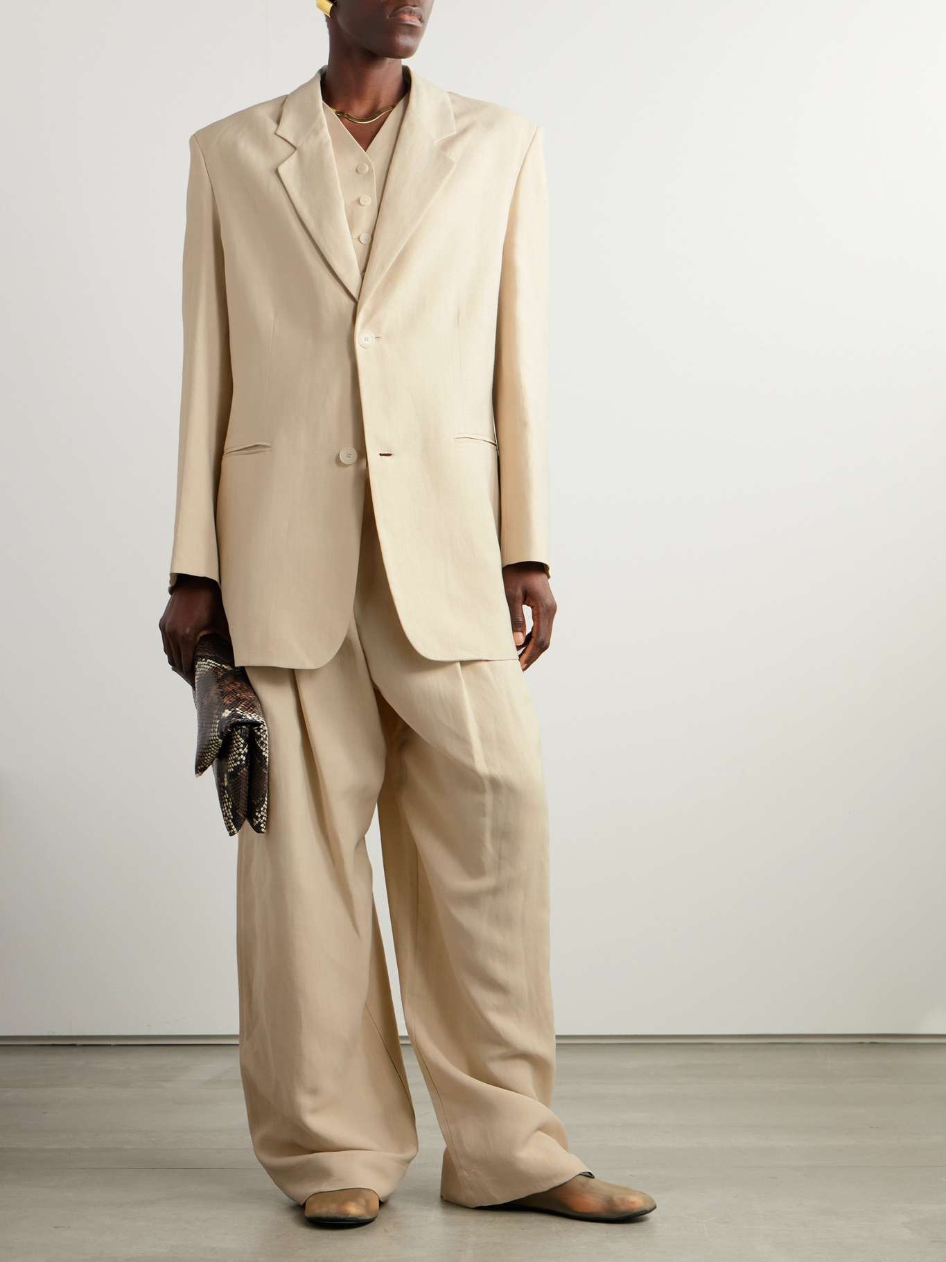 THE FRANKIE SHOP Aiden twill blazer | NET-A-PORTER