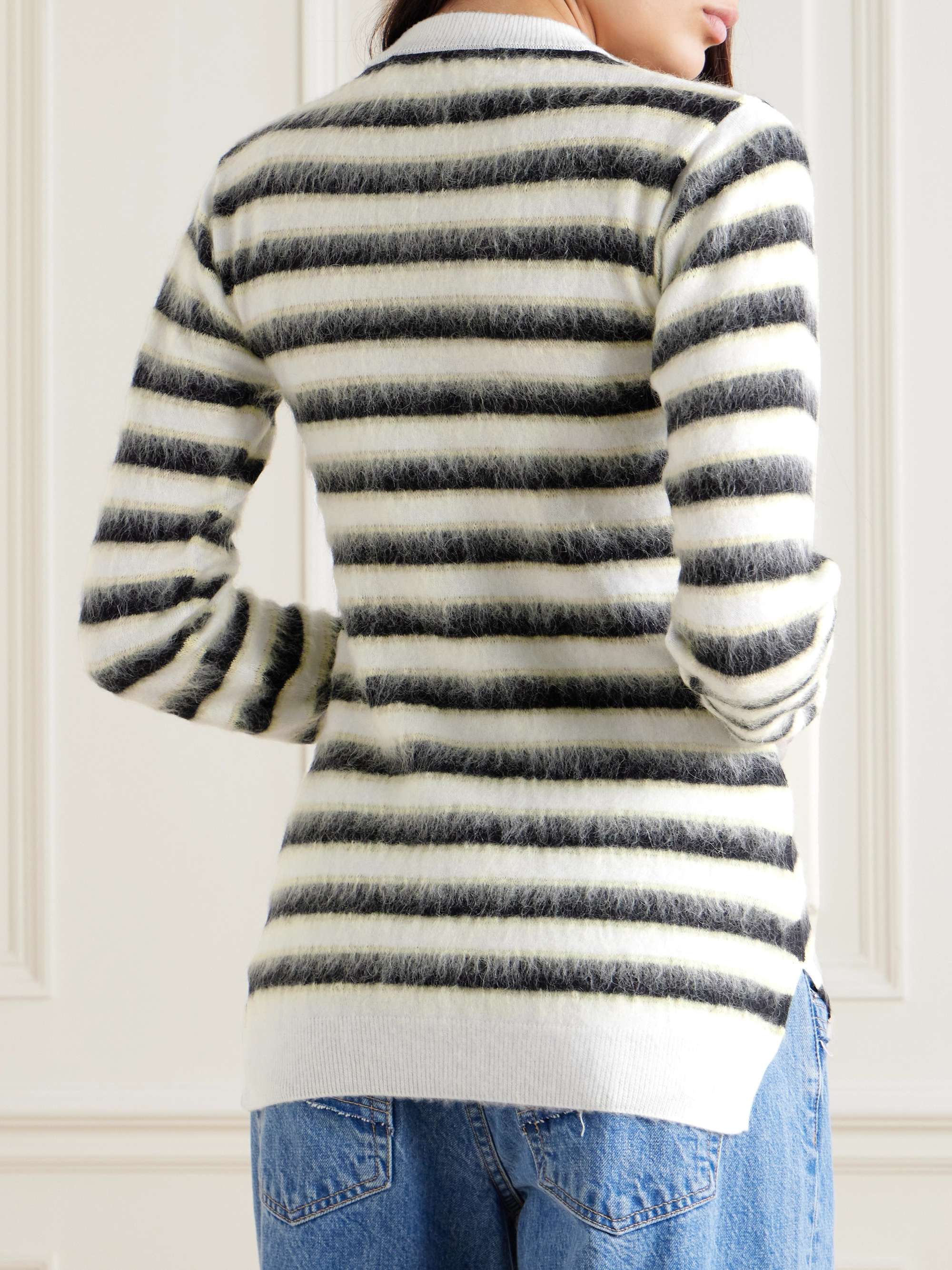 MARNI Striped wool and mohair-blend sweater | NET-A-PORTER