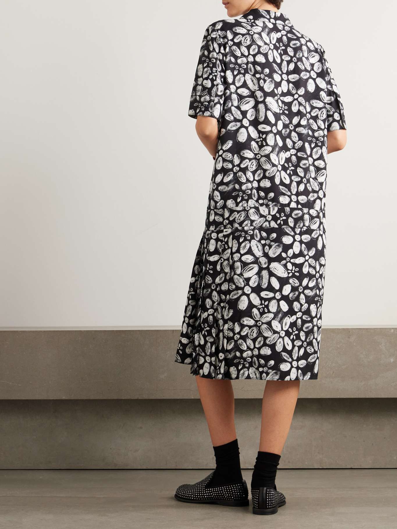 MARNI Printed crepe midi dress | NET-A-PORTER
