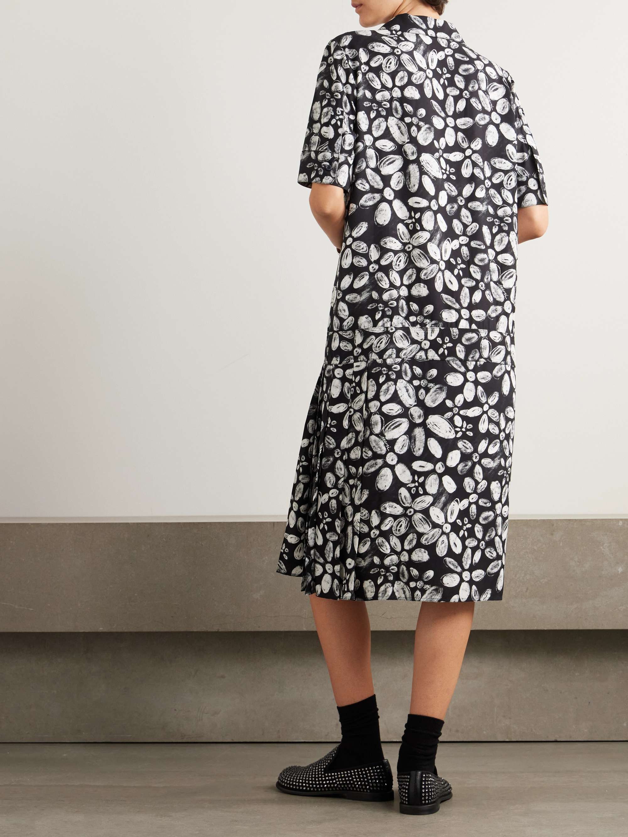 MARNI Printed crepe midi dress | NET-A-PORTER