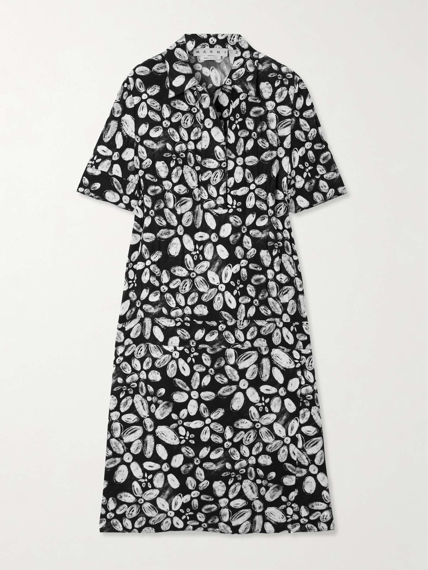 MARNI Printed crepe midi dress | NET-A-PORTER