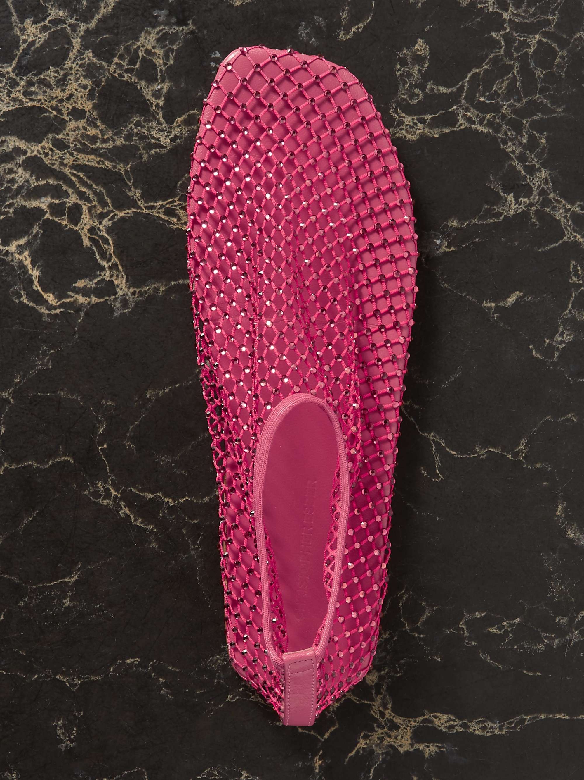 CHRISTOPHER ESBER Minette crystal-embellished mesh ballet flats | NET-A ...
