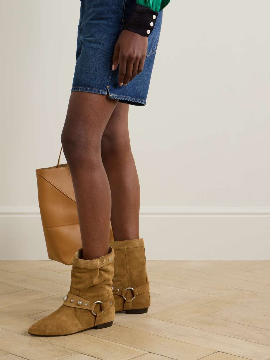 ISABEL MARANT Stania studded suede ankle boots | NET-A-PORTER