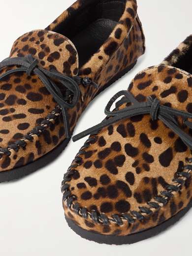 ISABEL MARANT Fitza leopard-print calf hair loafers | NET-A-PORTER