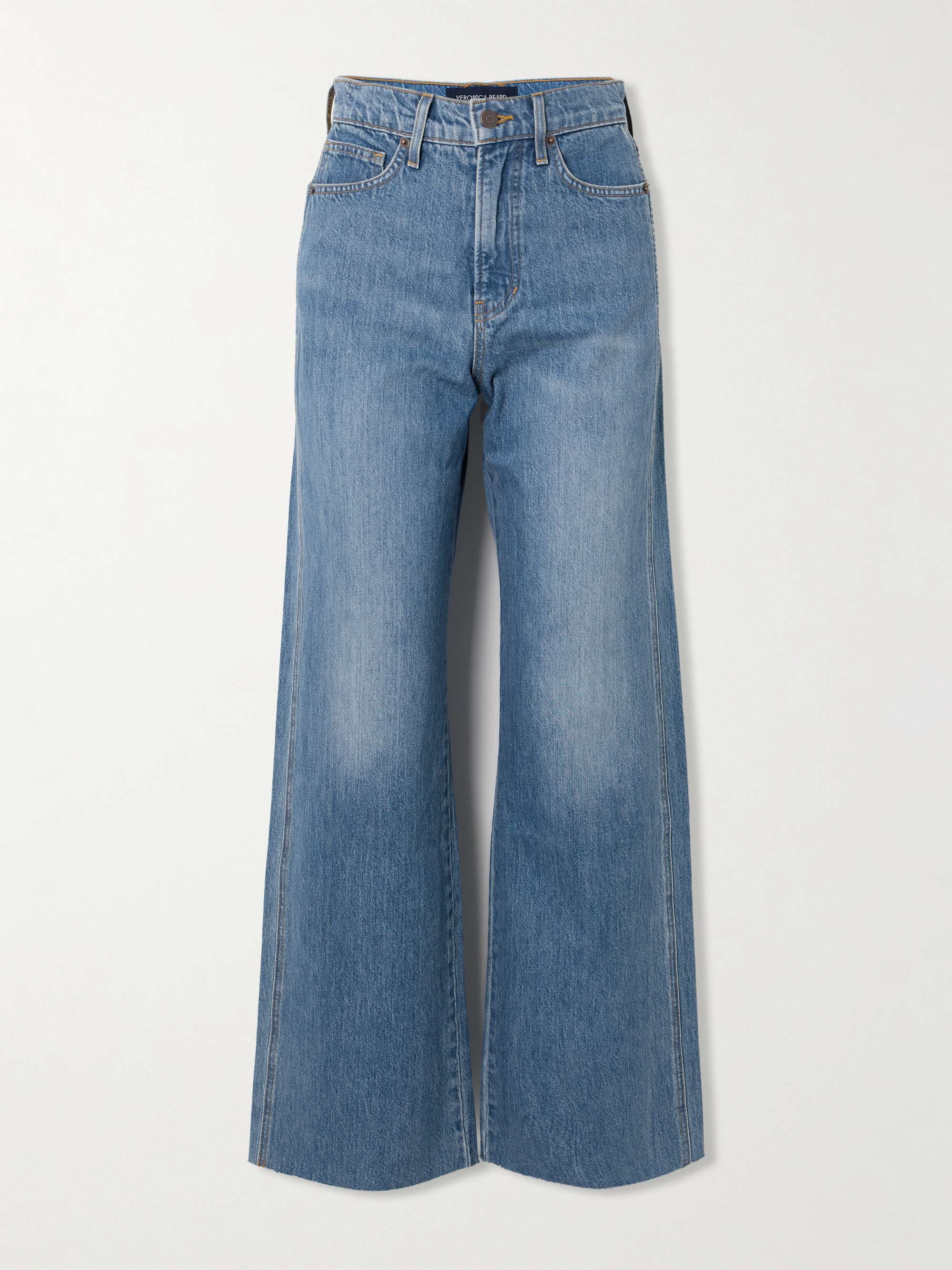 VERONICA BEARD Taylor frayed high-rise wide-leg jeans | NET-A-PORTER