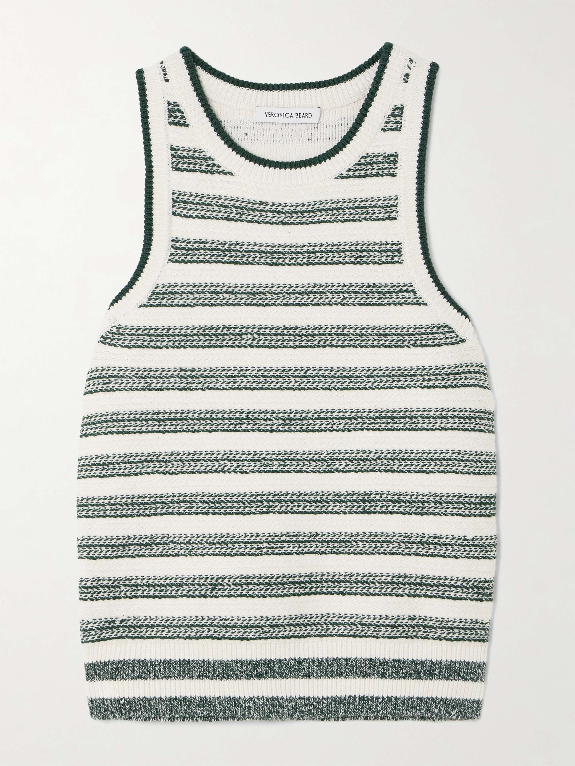 VERONICA BEARD Jerrel striped linen-blend tank | NET-A-PORTER
