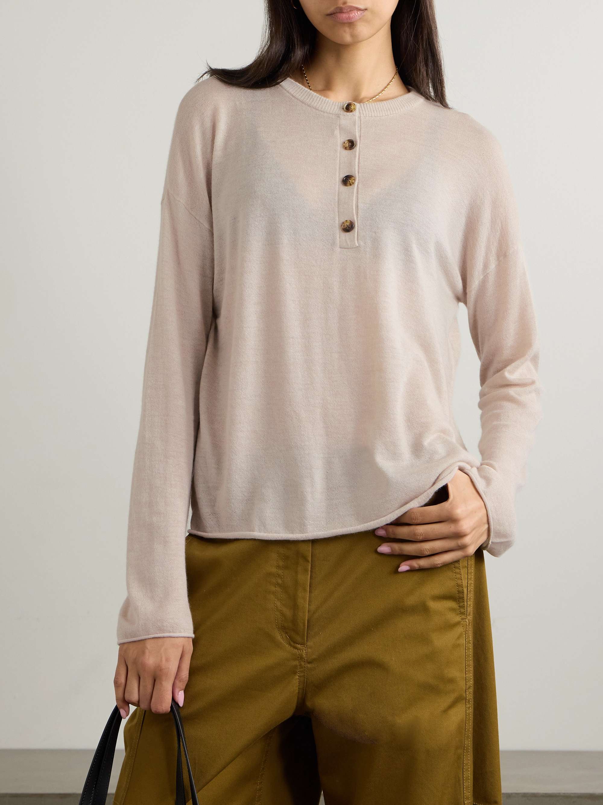 LA LIGNE Oversized cashmere Henley sweater | NET-A-PORTER