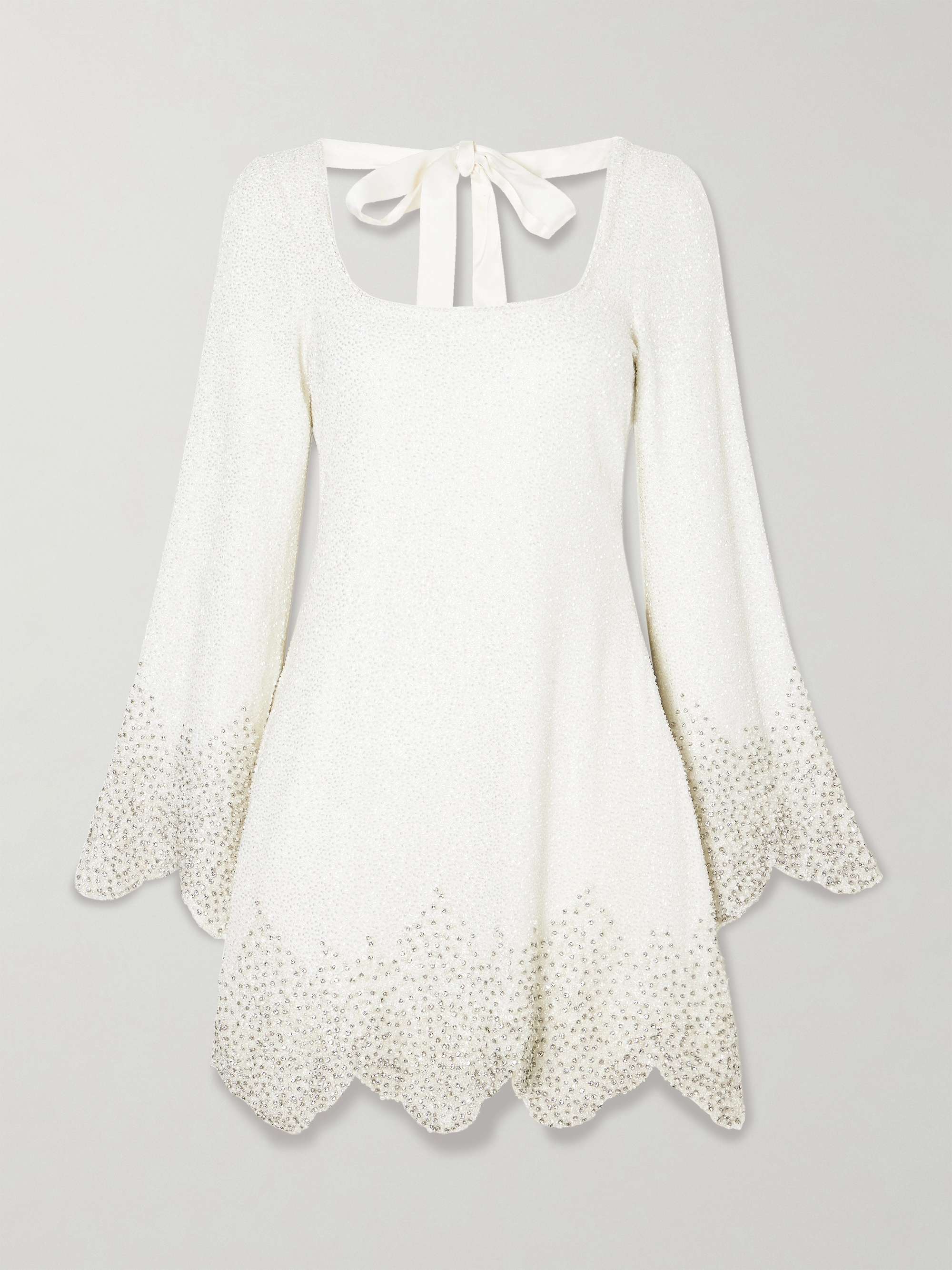 Clio Peppiatt Embellished Scalloped Stretch Tulle Mini Dress Net A Porter