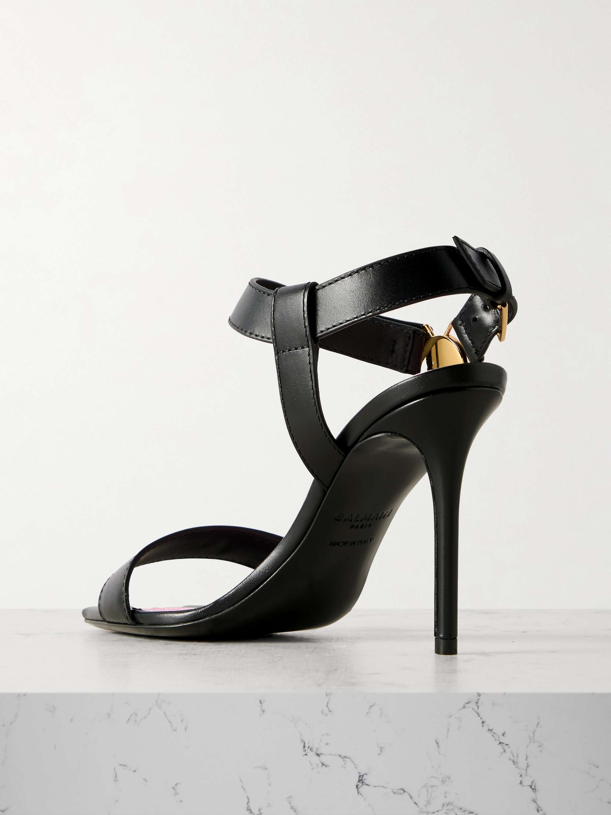 BALMAIN Eva embellished leather sandals | NET-A-PORTER