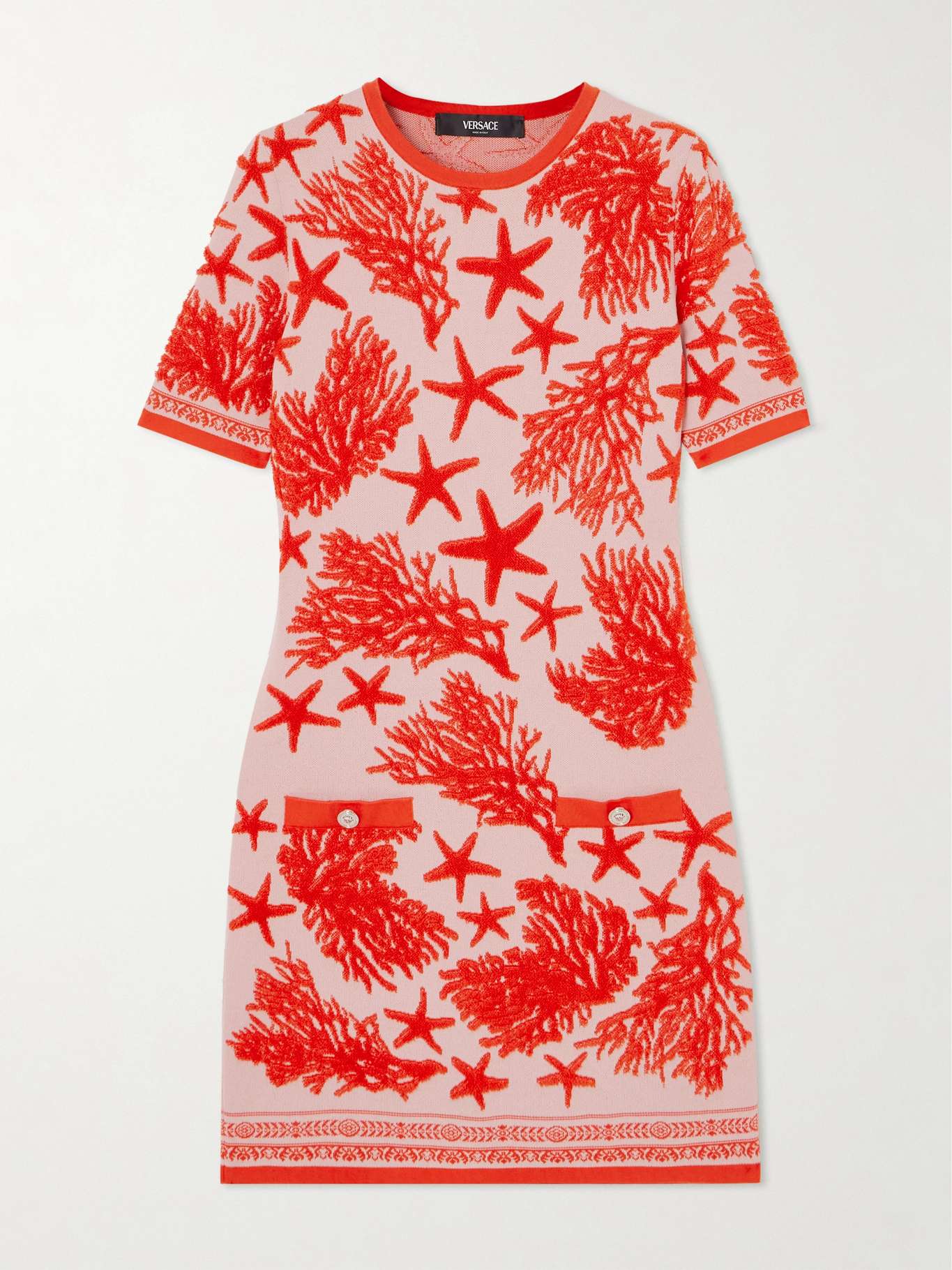 VERSACE Terry jacquard mini dress | NET-A-PORTER