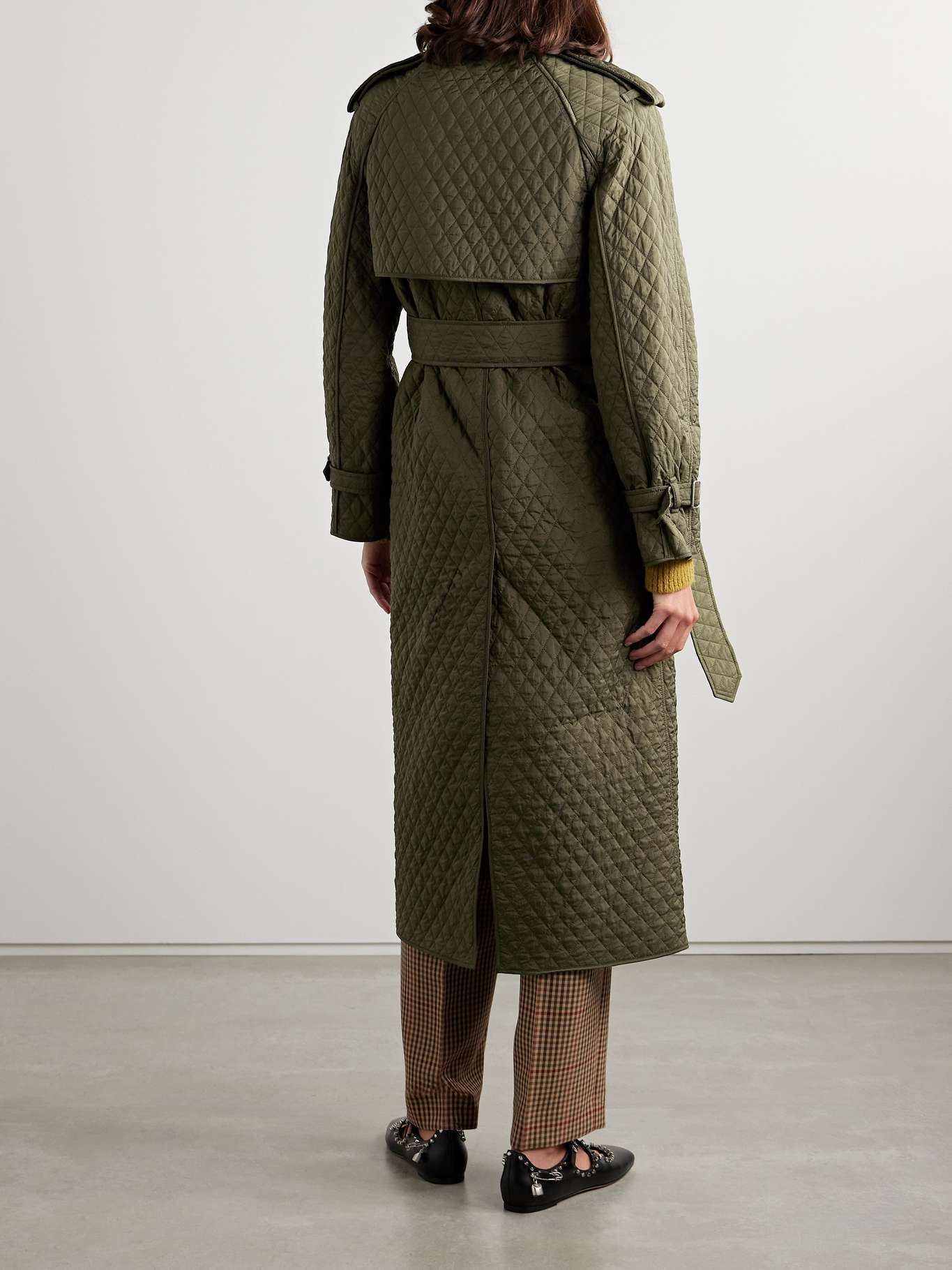 BURBERRY Belted double-breasted quilted padded shell trench coat | NET ...