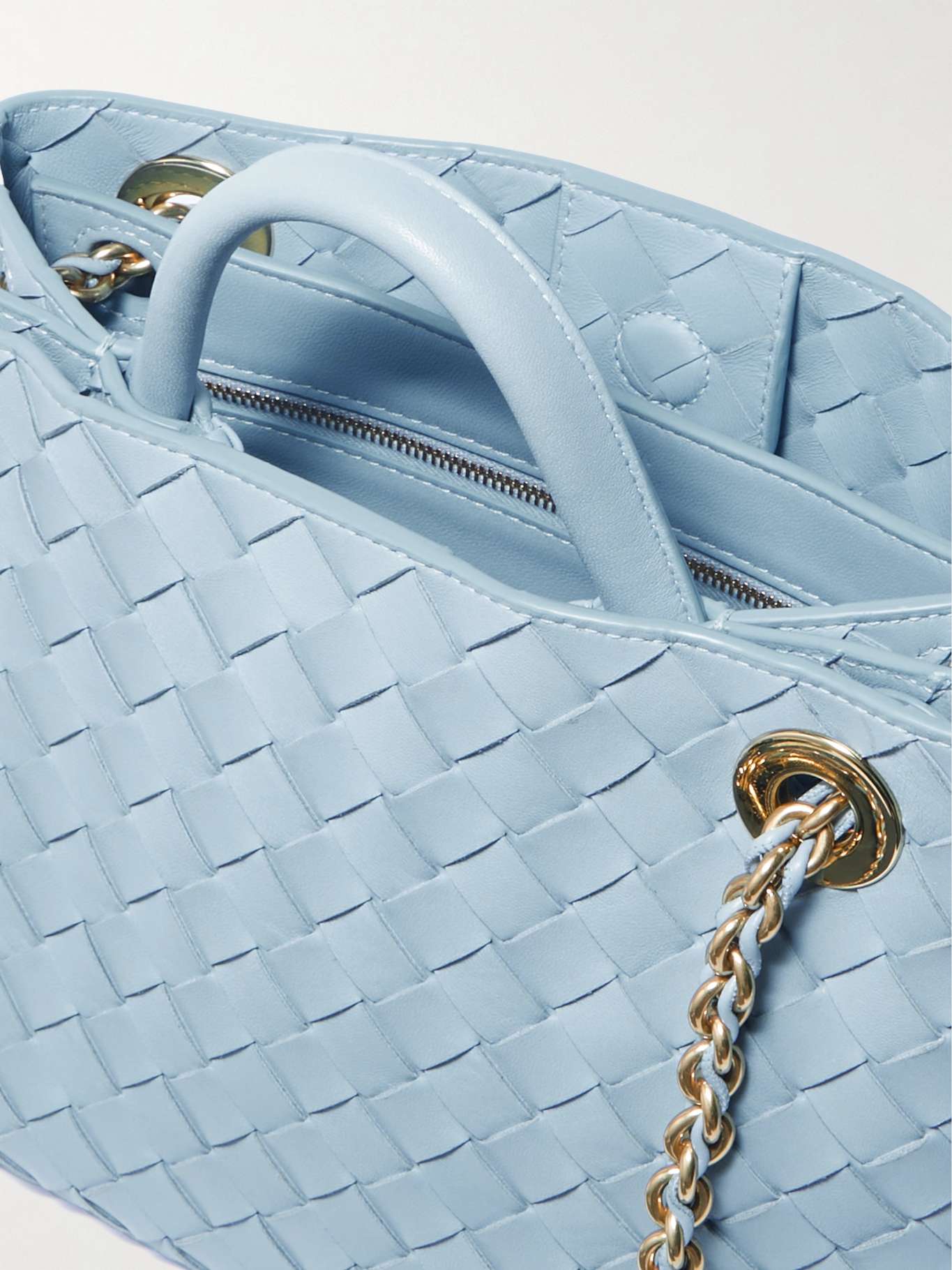 BOTTEGA VENETA Andiamo With Chain small intrecciato leather shoulder ...