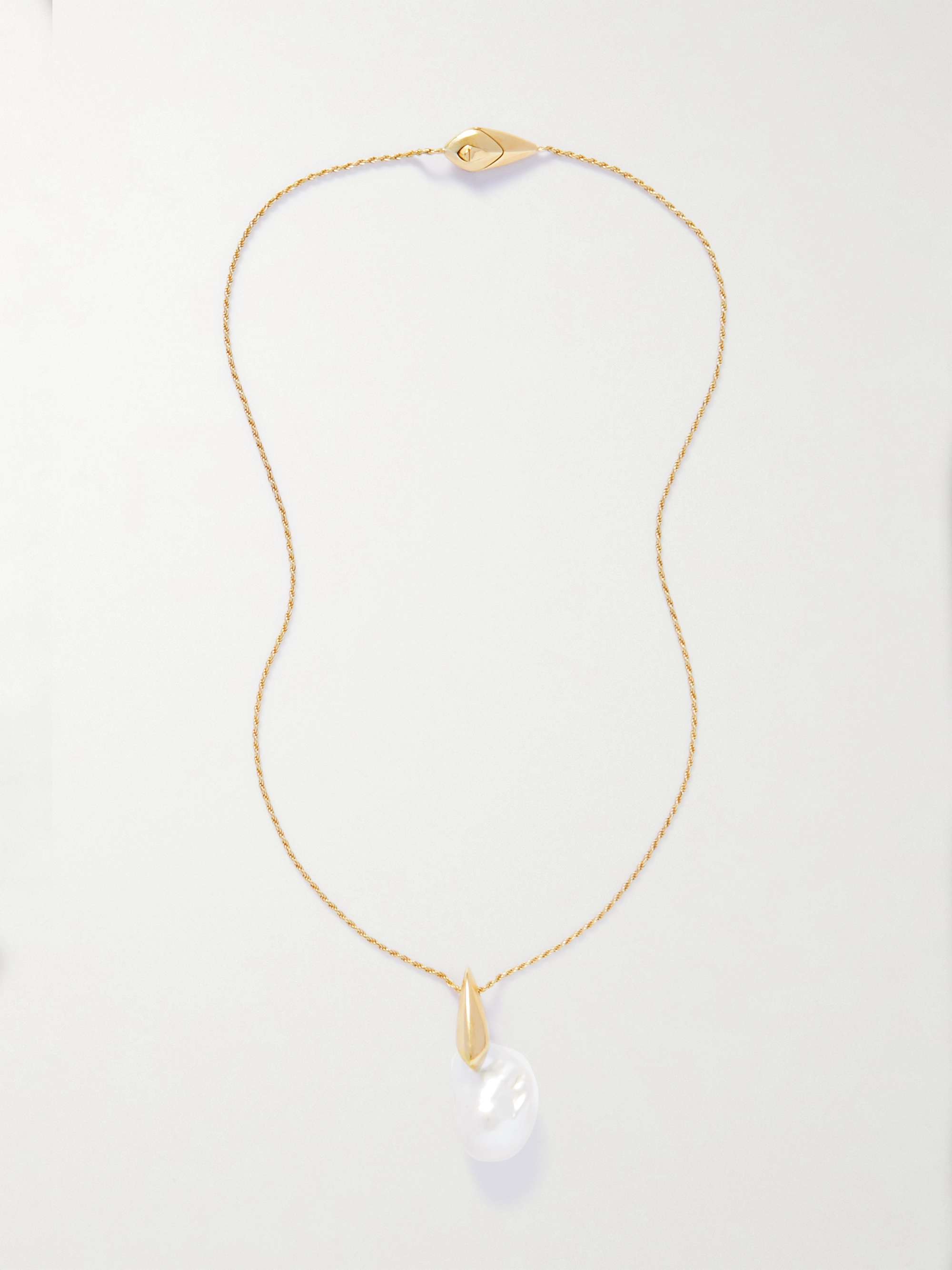 BOTTEGA VENETA Gold-tone freshwater pearl necklace | NET-A-PORTER