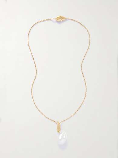 BOTTEGA VENETA Gold-tone freshwater pearl necklace | NET-A-PORTER
