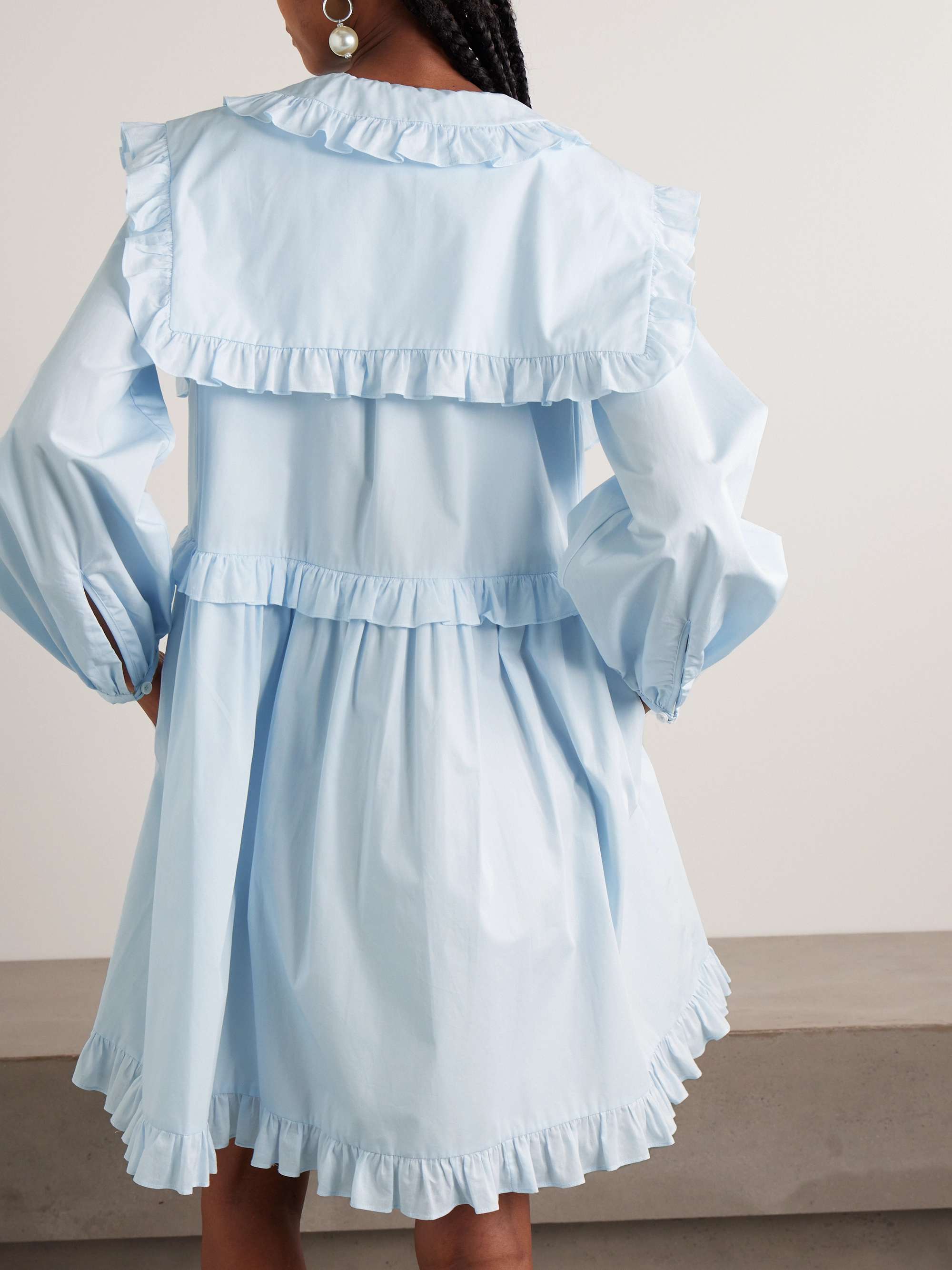 MOLLY GODDARD Lizzie ruffled cotton mini dress | NET-A-PORTER