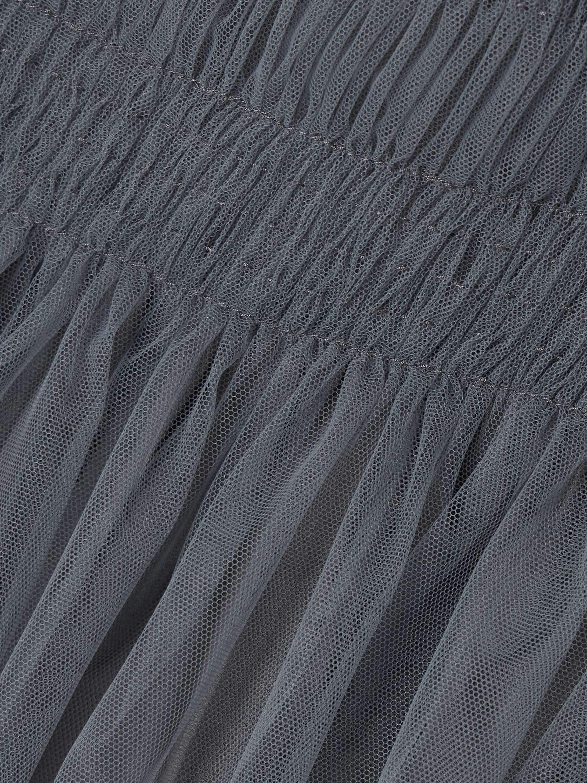 MOLLY GODDARD Lydia shirred grosgrain-trimmed tulle top | NET-A-PORTER