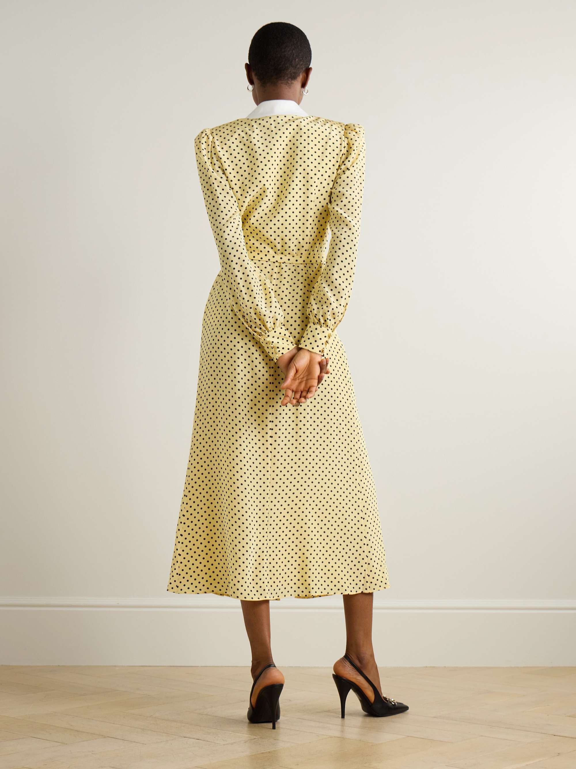 ALESSANDRA RICH Belted polka-dot silk midi dress | NET-A-PORTER