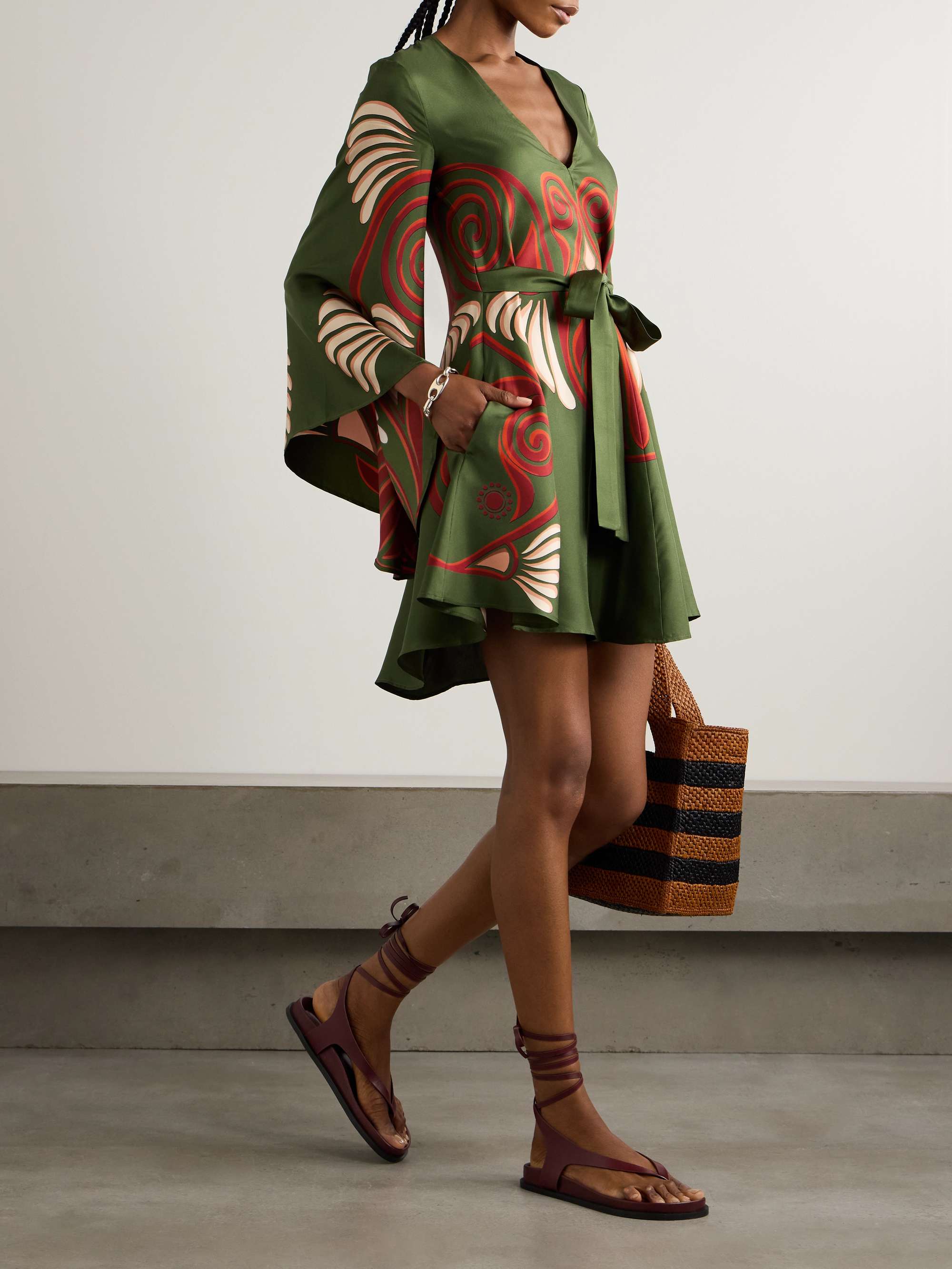 LA DOUBLEJ Magnifico belted printed silk mini dress | NET-A-PORTER