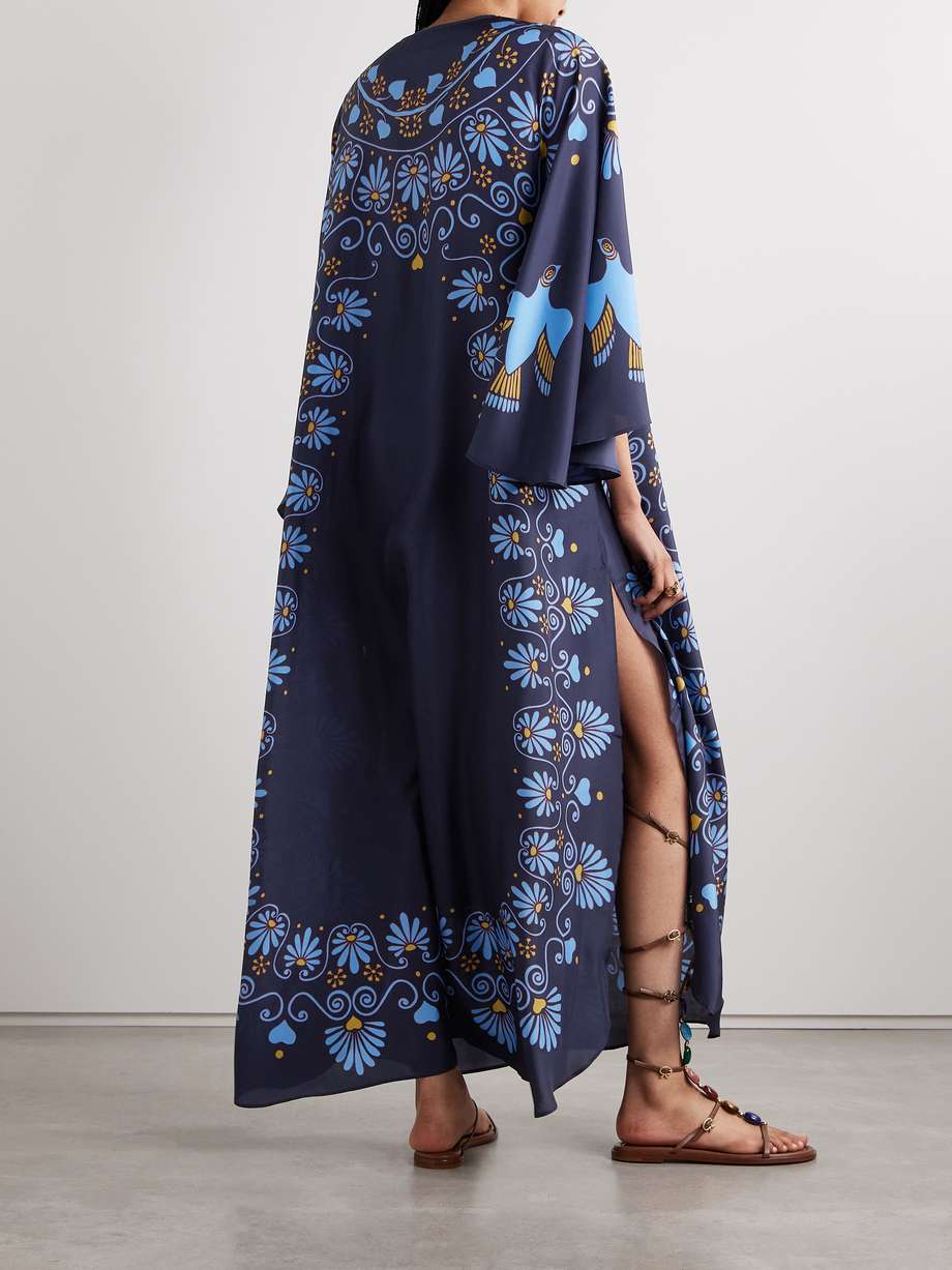 LA DOUBLEJ Flying printed silk crepe de chine maxi dress | NET-A-PORTER