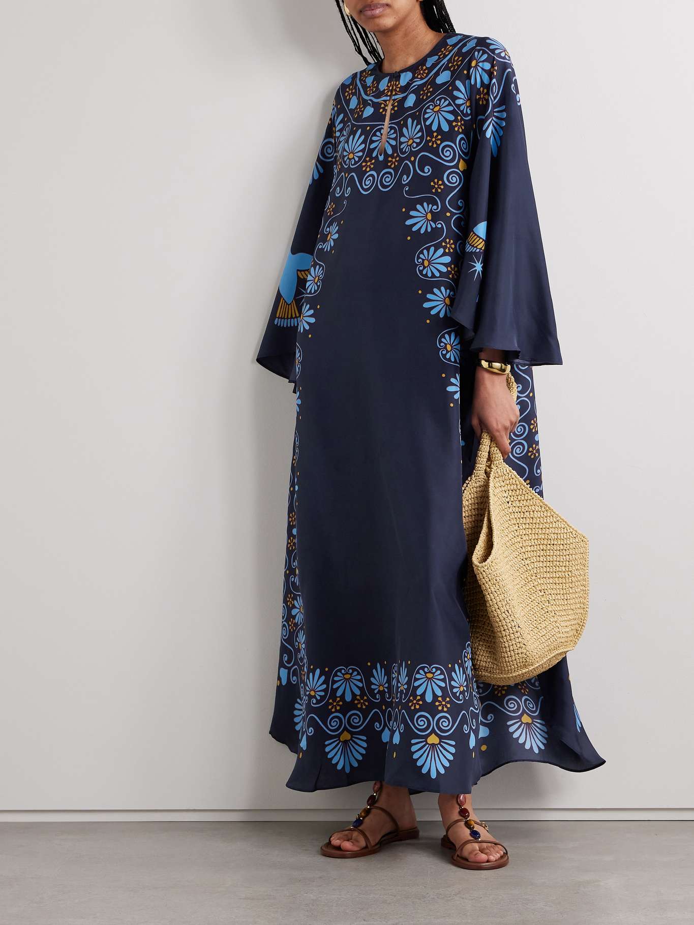 LA DOUBLEJ Flying printed silk crepe de chine maxi dress | NET-A-PORTER