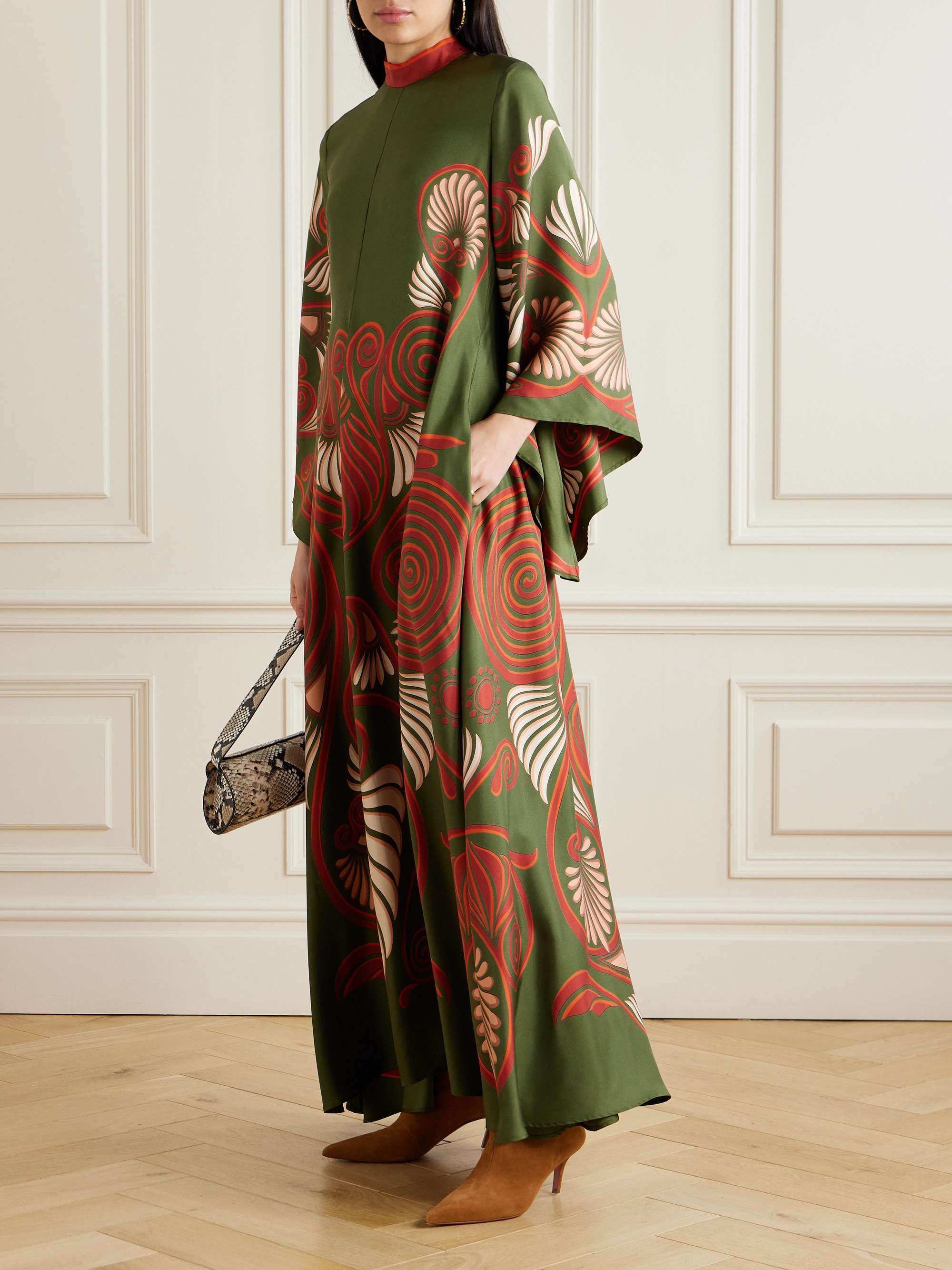 LA DOUBLEJ Magnifico silk-twill maxi dress | NET-A-PORTER