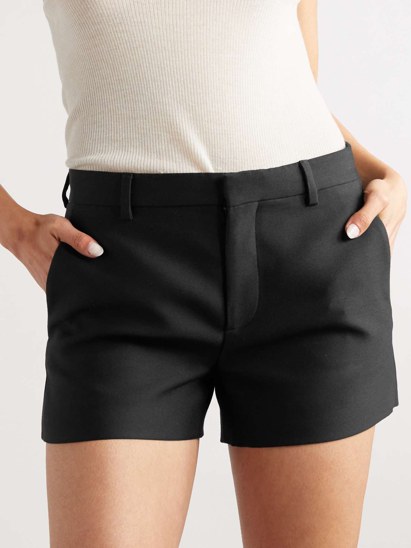 GUCCI Wool and silk-blend crepe shorts | NET-A-PORTER