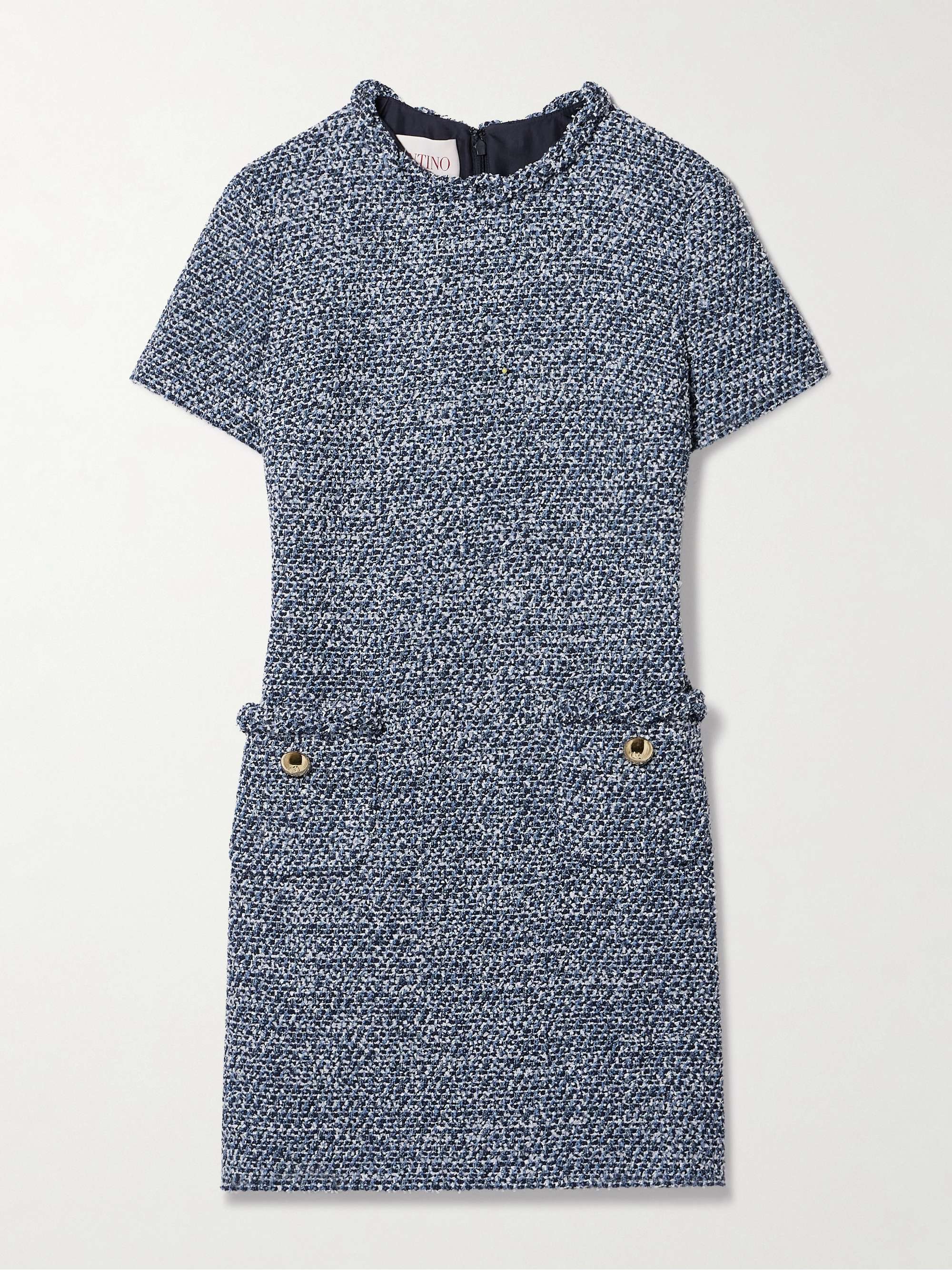 VALENTINO GARAVANI Embellished tweed mini dress | NET-A-PORTER