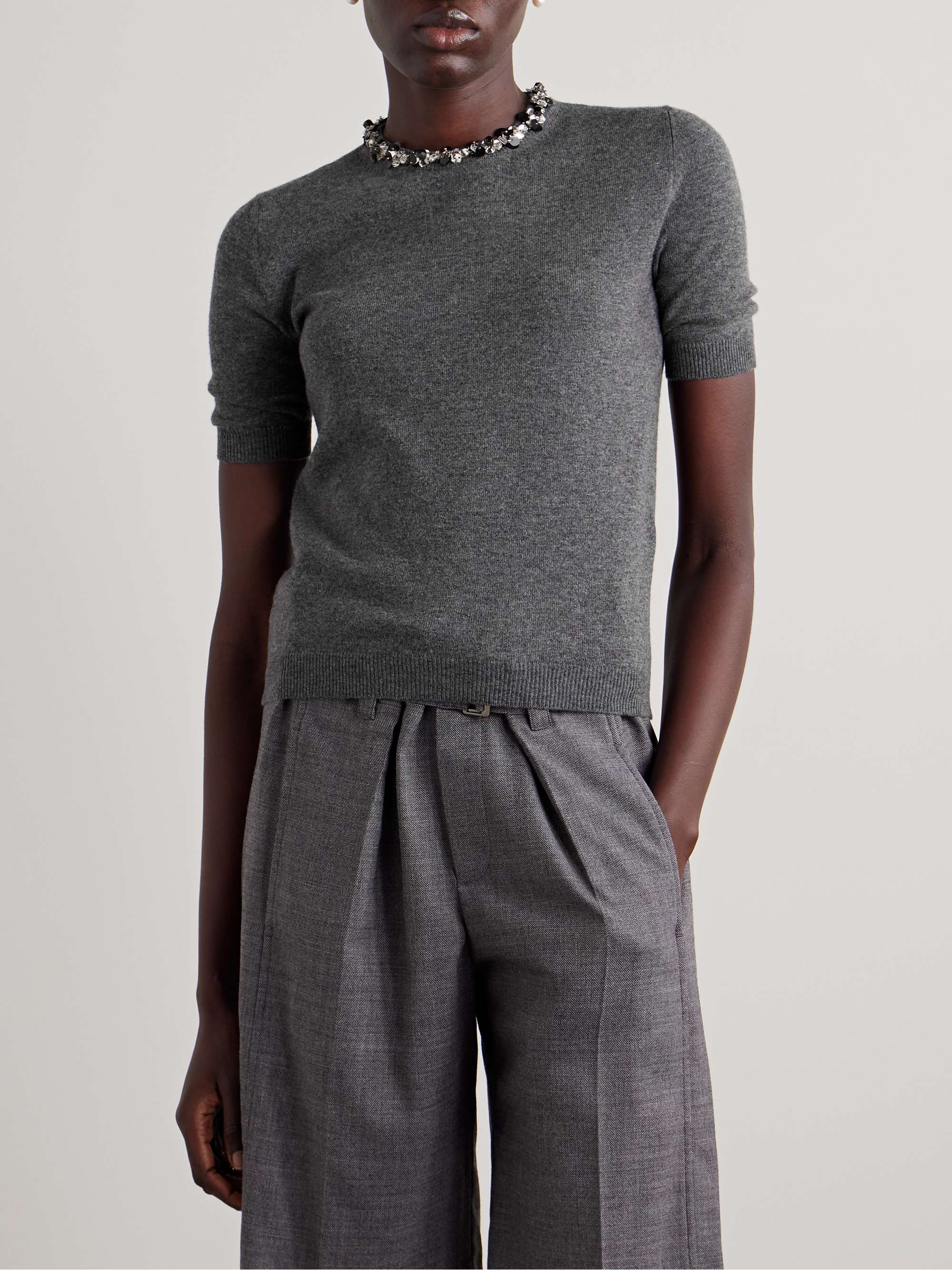 VALENTINO GARAVANI Embellished wool sweater | NET-A-PORTER