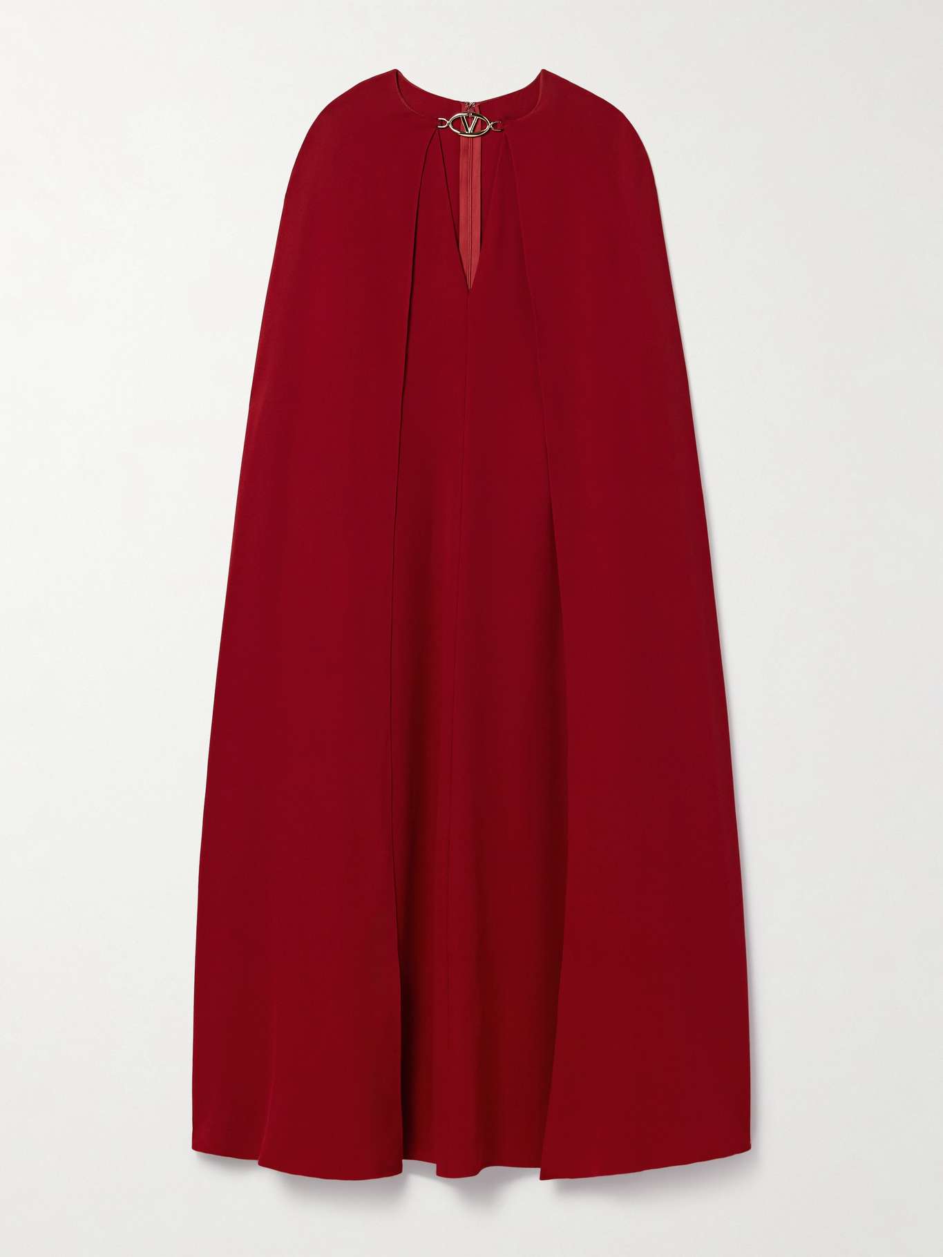 VALENTINO GARAVANI Cape-effect silk-cady midi dress | NET-A-PORTER