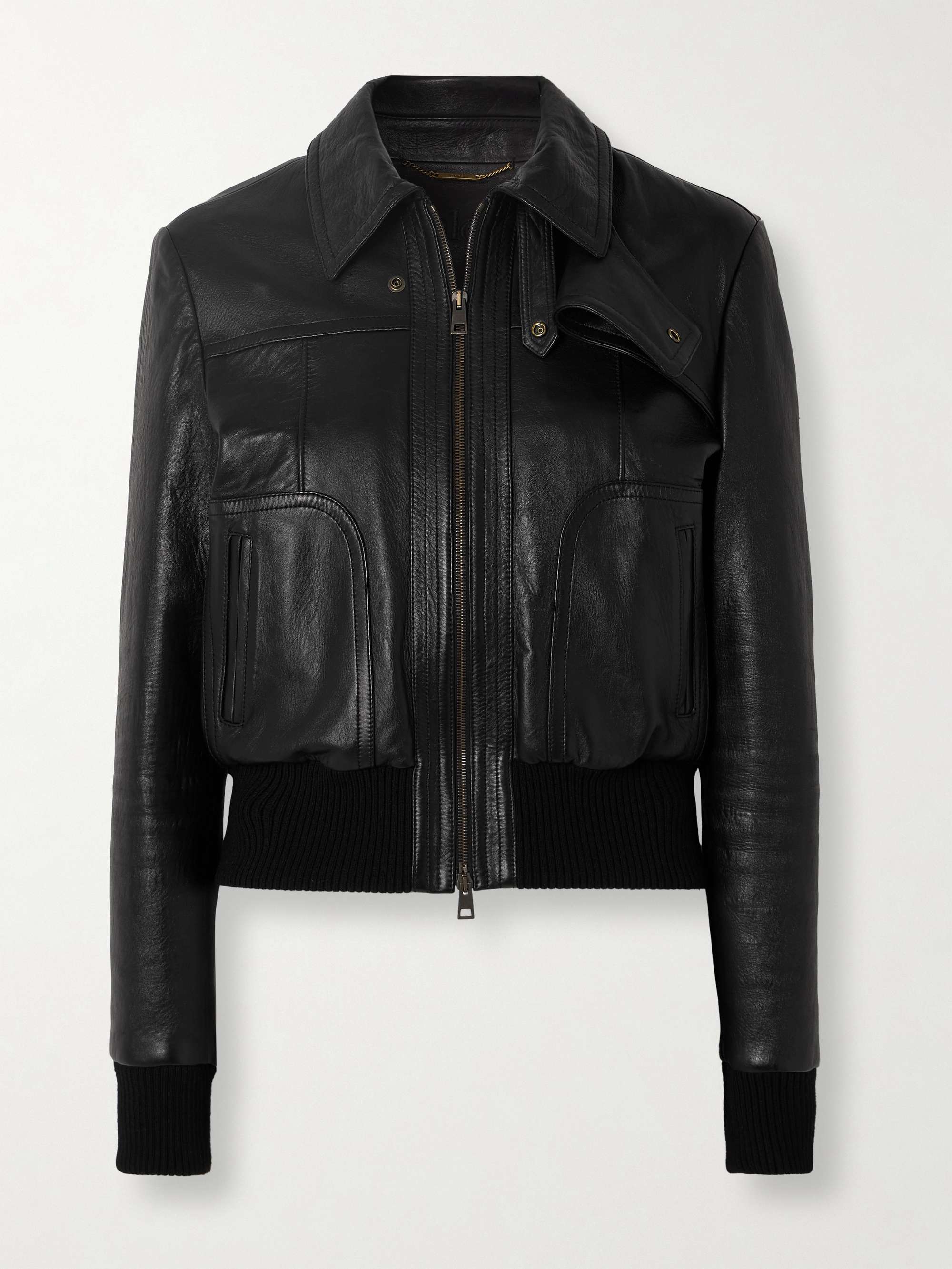 CHLOÉ Paneled leather jacket | NET-A-PORTER